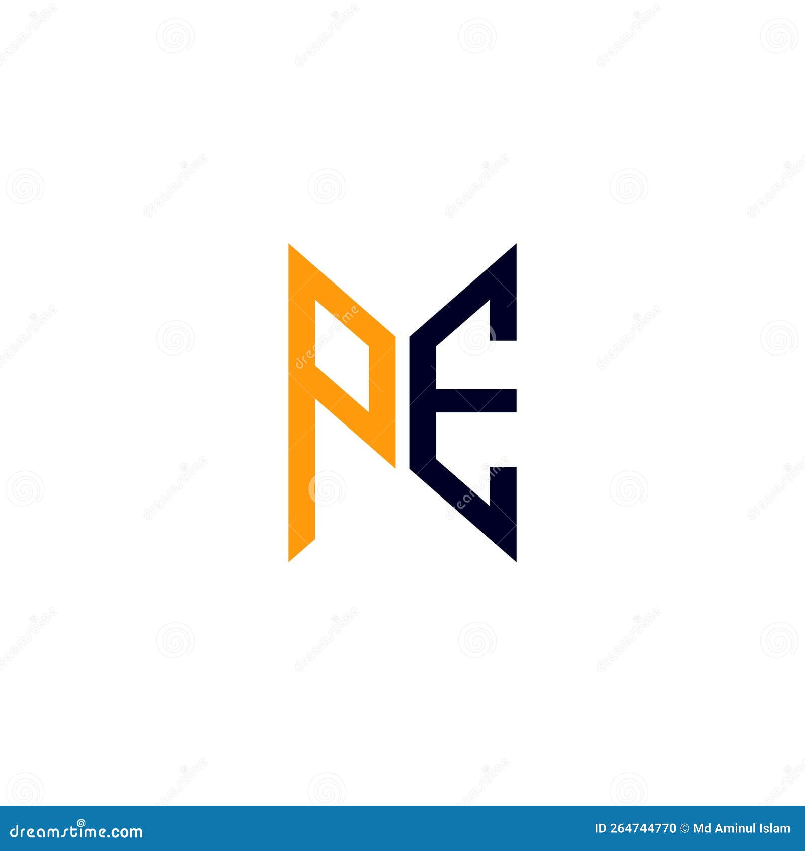 PE Letter Logo Creative Design with Vector Graphic, Stock Vector ...