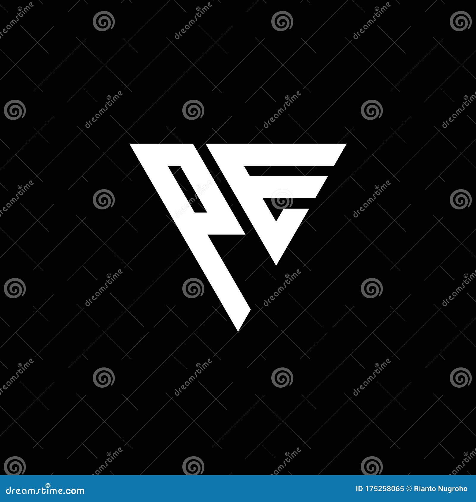 PE Logo Letter Monogram with Triangle Shape Design Template Stock ...