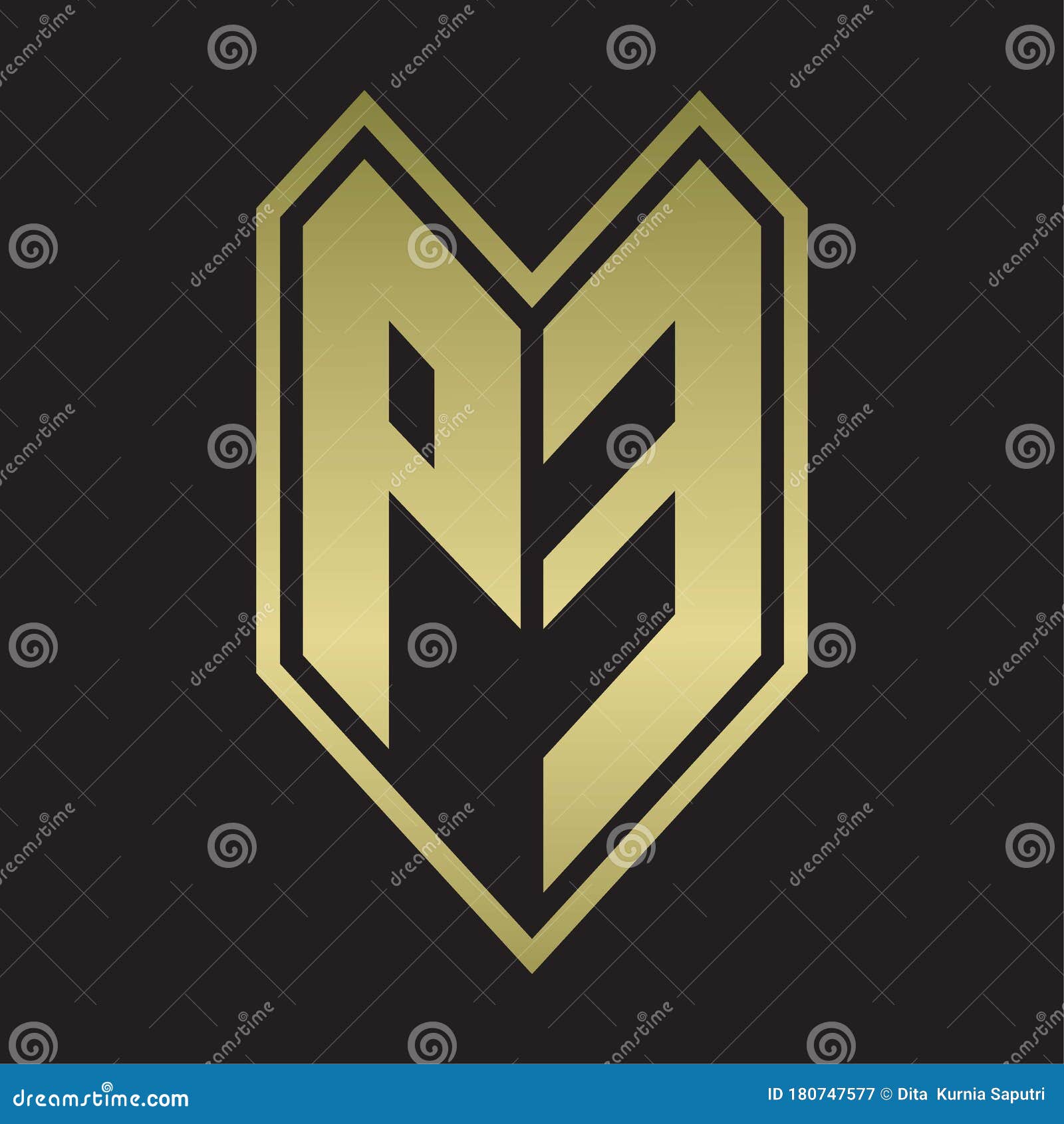 PE Logo Monogram with Emblem Line Style Isolated on Gold Colors Stock ...