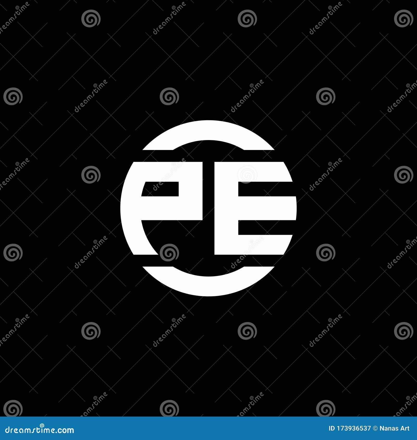 PE Logo Monogram Isolated on Circle Element Design Template Stock ...