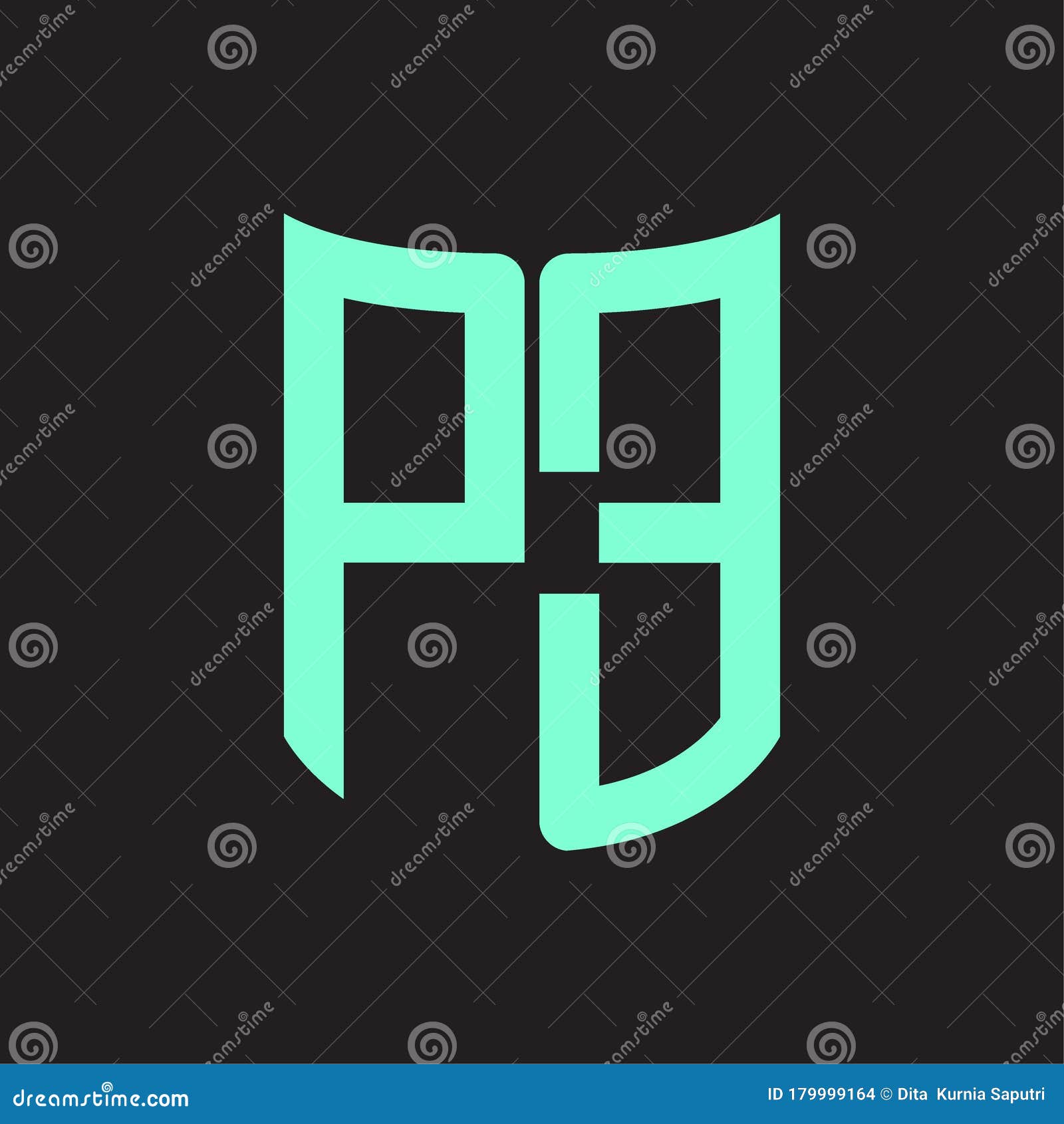 PE Logo Monogram with Ribbon Style Design Template Stock Illustration ...