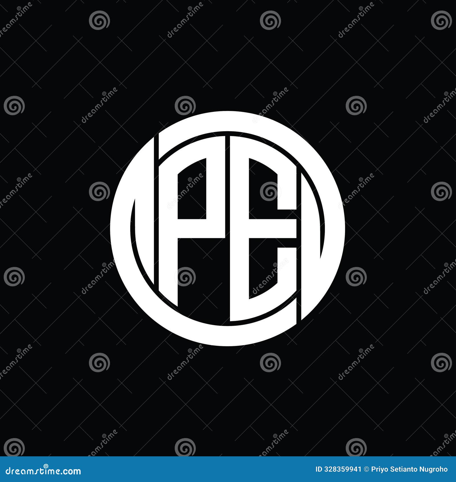 PE Logo Monogram Shield Inside Circle Shape Vector Images Design ...