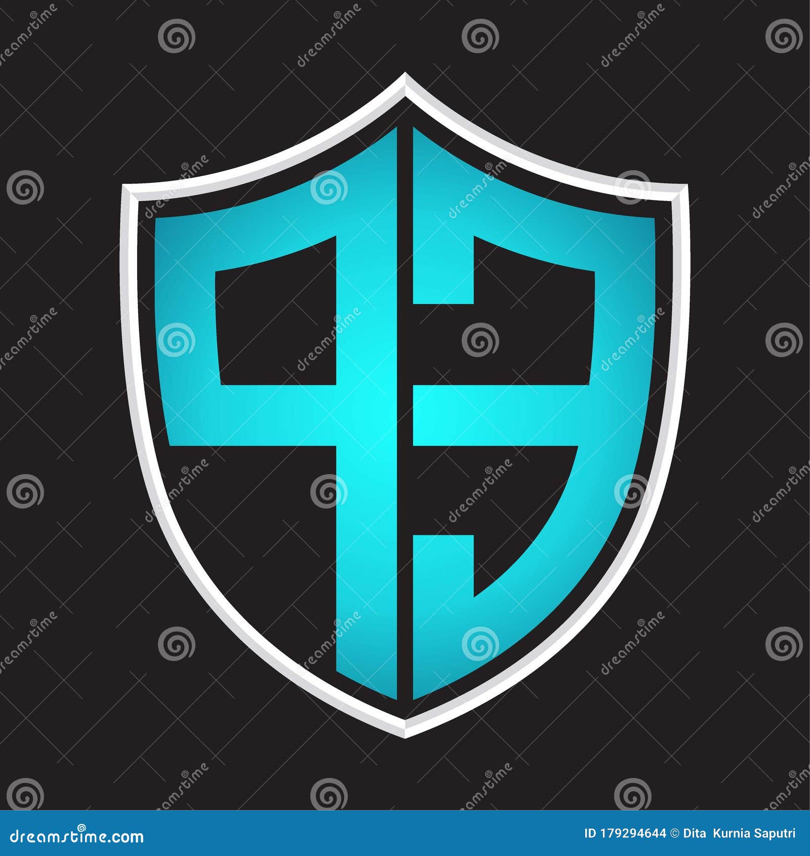 PE Logo Monogram with Shield Shape Isolated Blue Colors on Outline ...