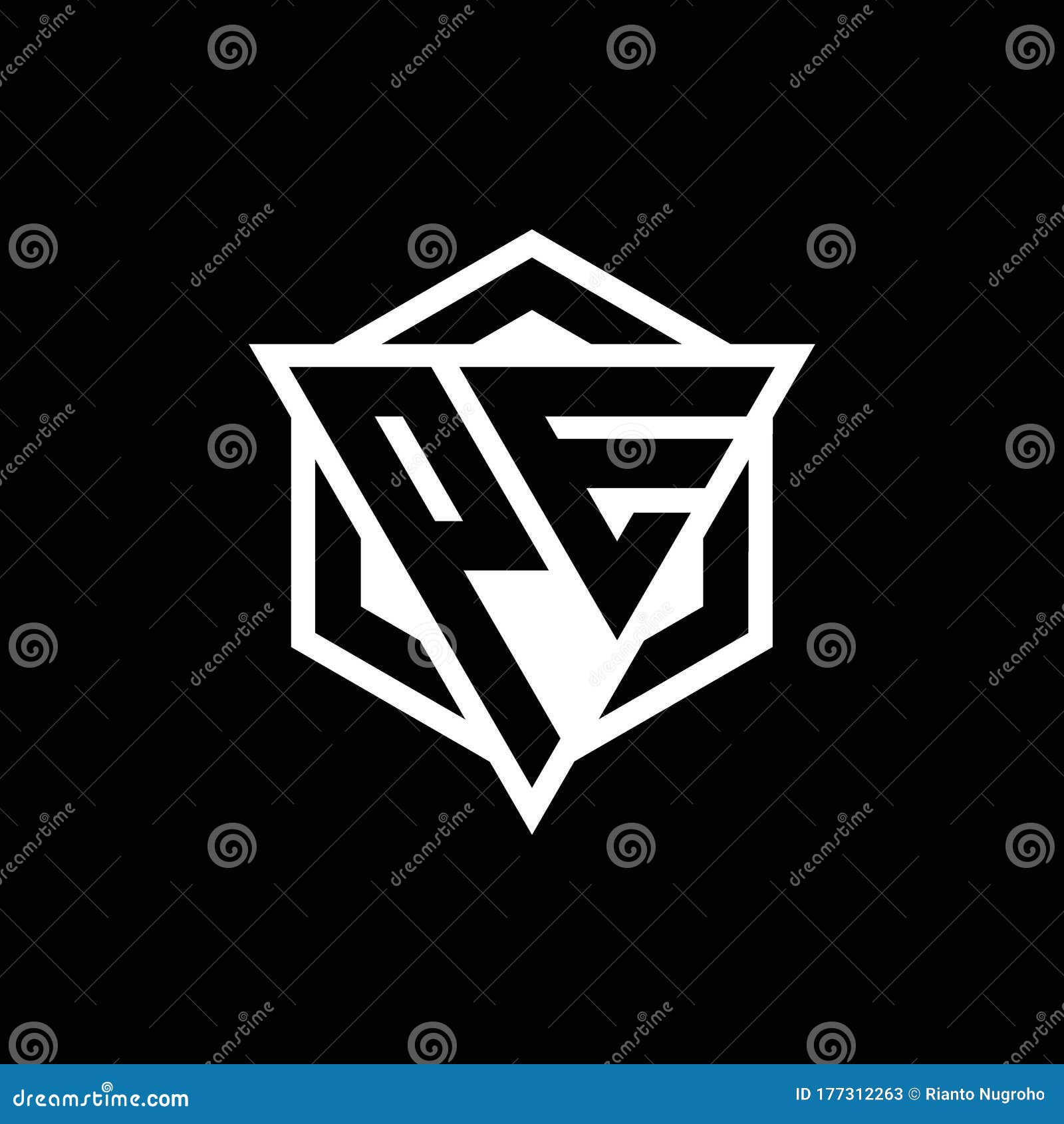 PE Logo Monogram with Triangle and Hexagon Shape Combination Stock ...