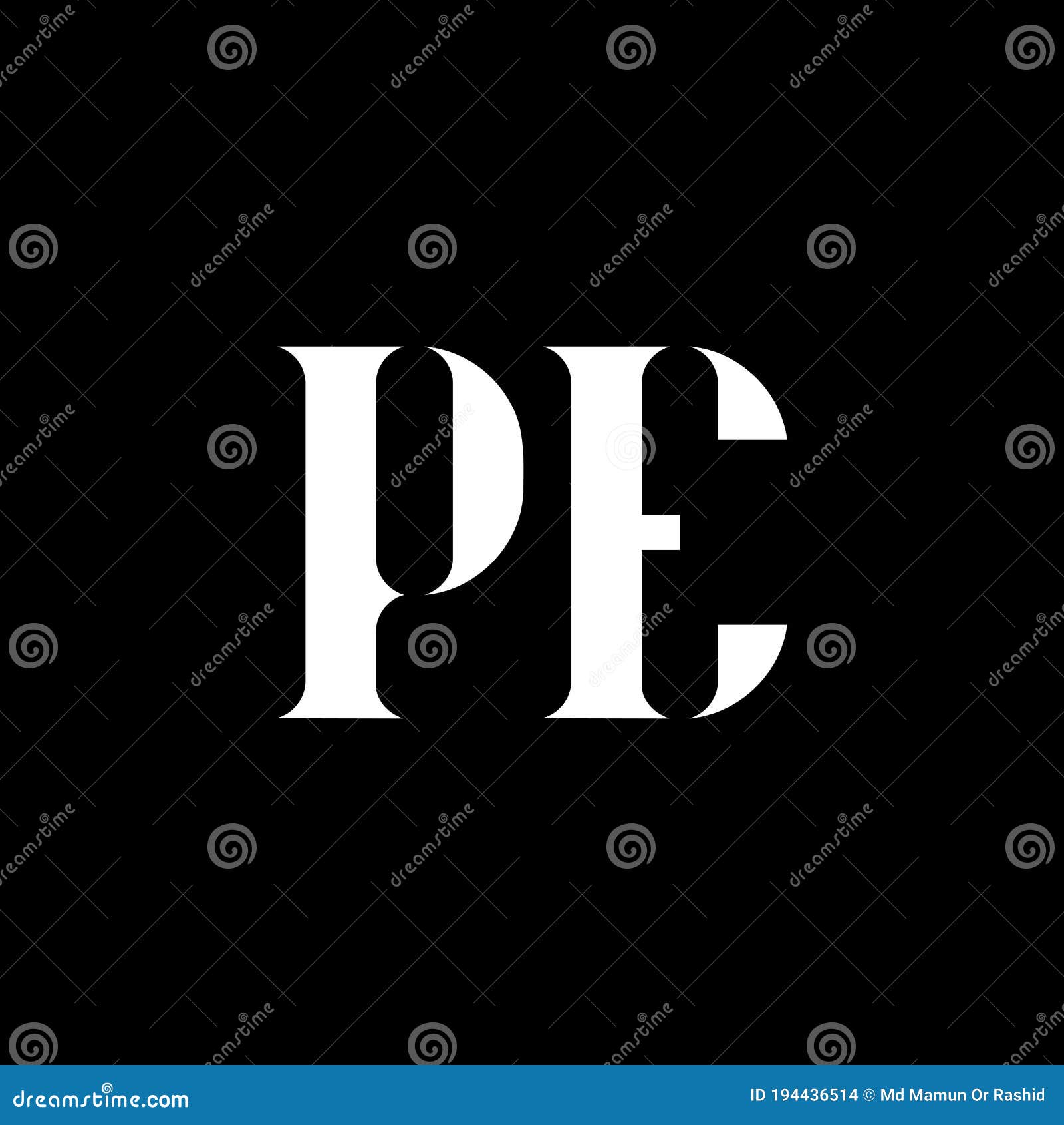 PE P E Letter Logo Design. Initial Letter PE Uppercase Monogram Logo ...