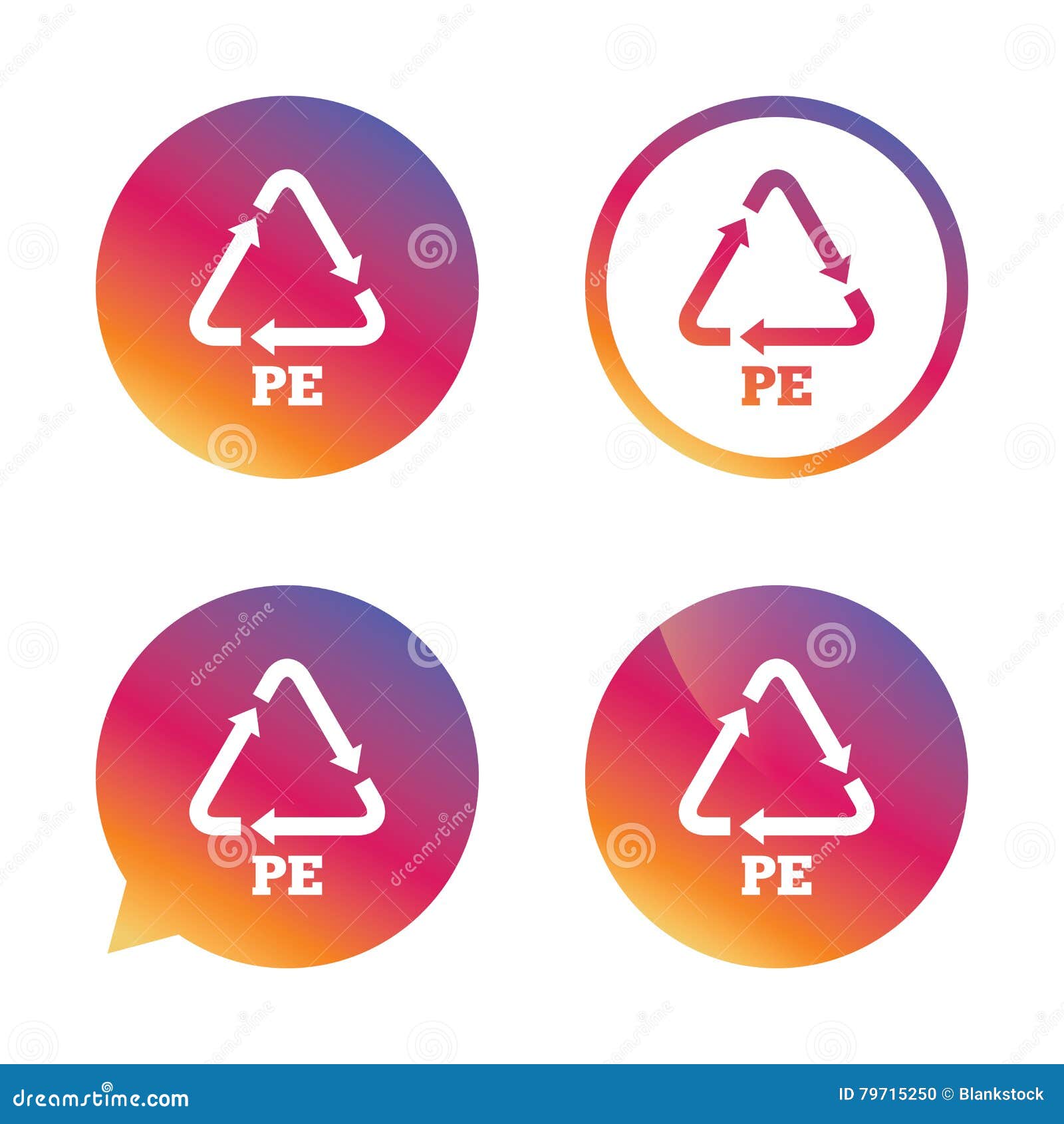 PE Polyethylene Sign Icon. Recycling Symbol Stock Vector - Illustration ...