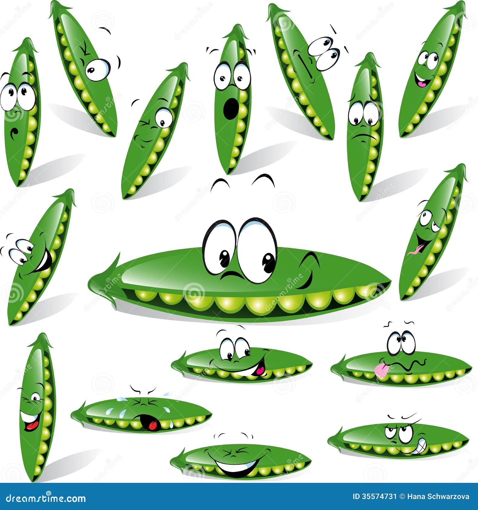 Pea Cartoon Stock Image - Image: 35574731