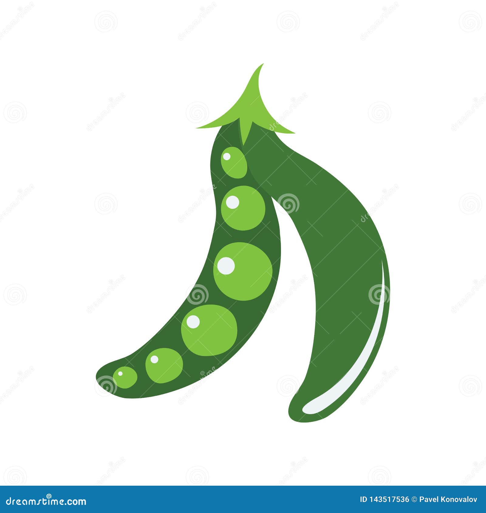 Pea icon stock vector. Illustration of flat, idea, open - 143517536