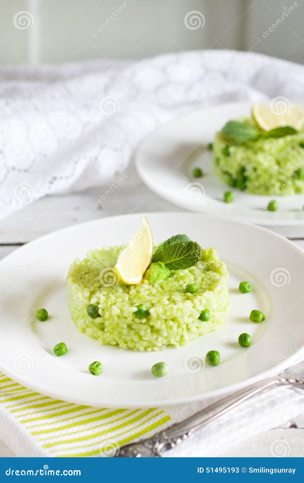 Pea and mint risotto stock image. Image of lunch, cook - 51495193