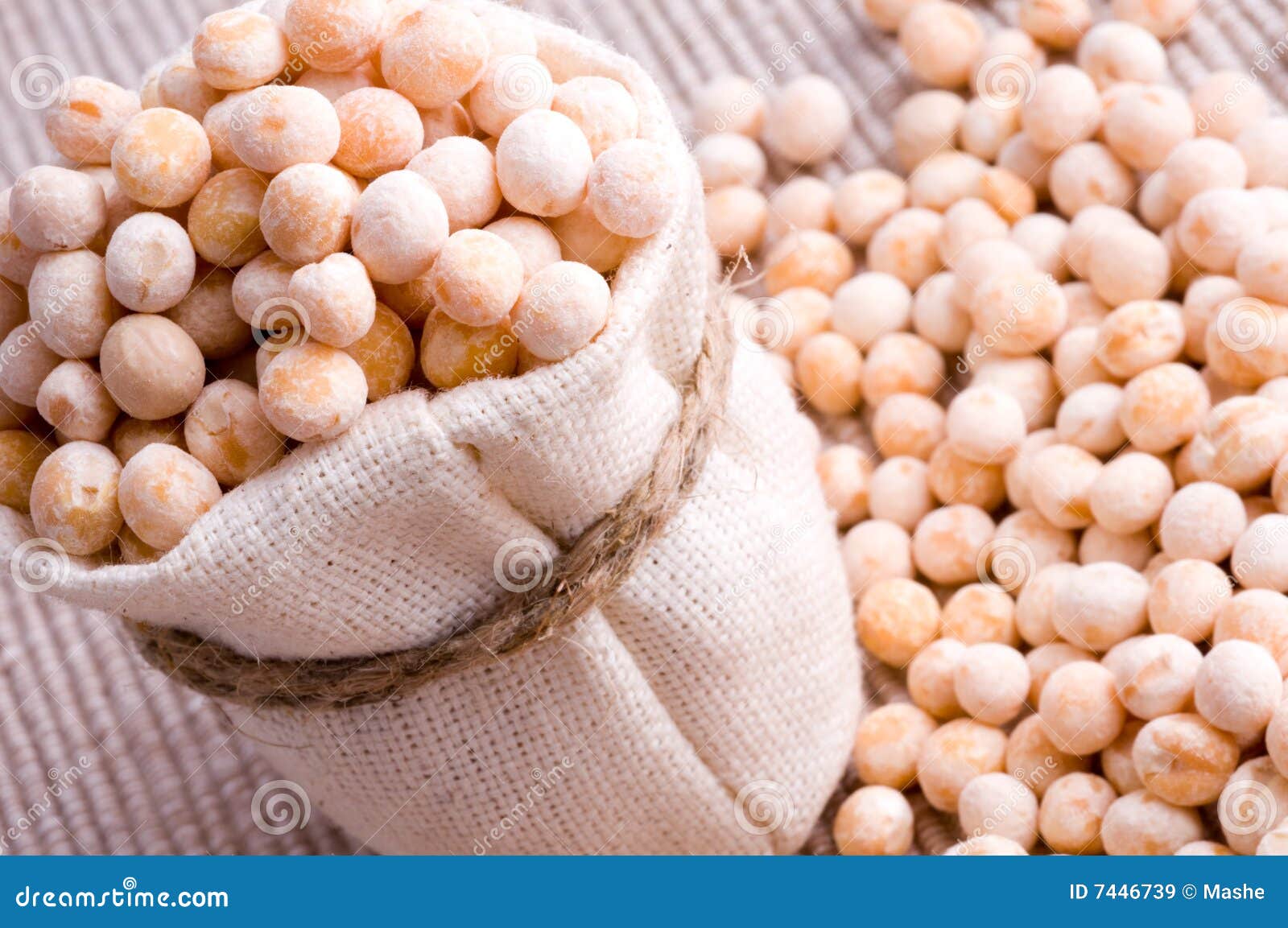 Pea in small sack stock image. Image of sack, macro, baking - 7446739