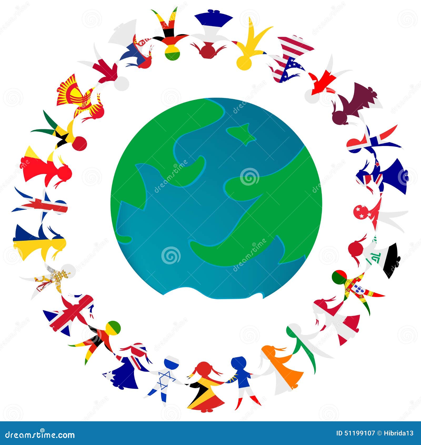 Peacce Concept With Earth Globe And Holding Hands People Pattern Stock ...