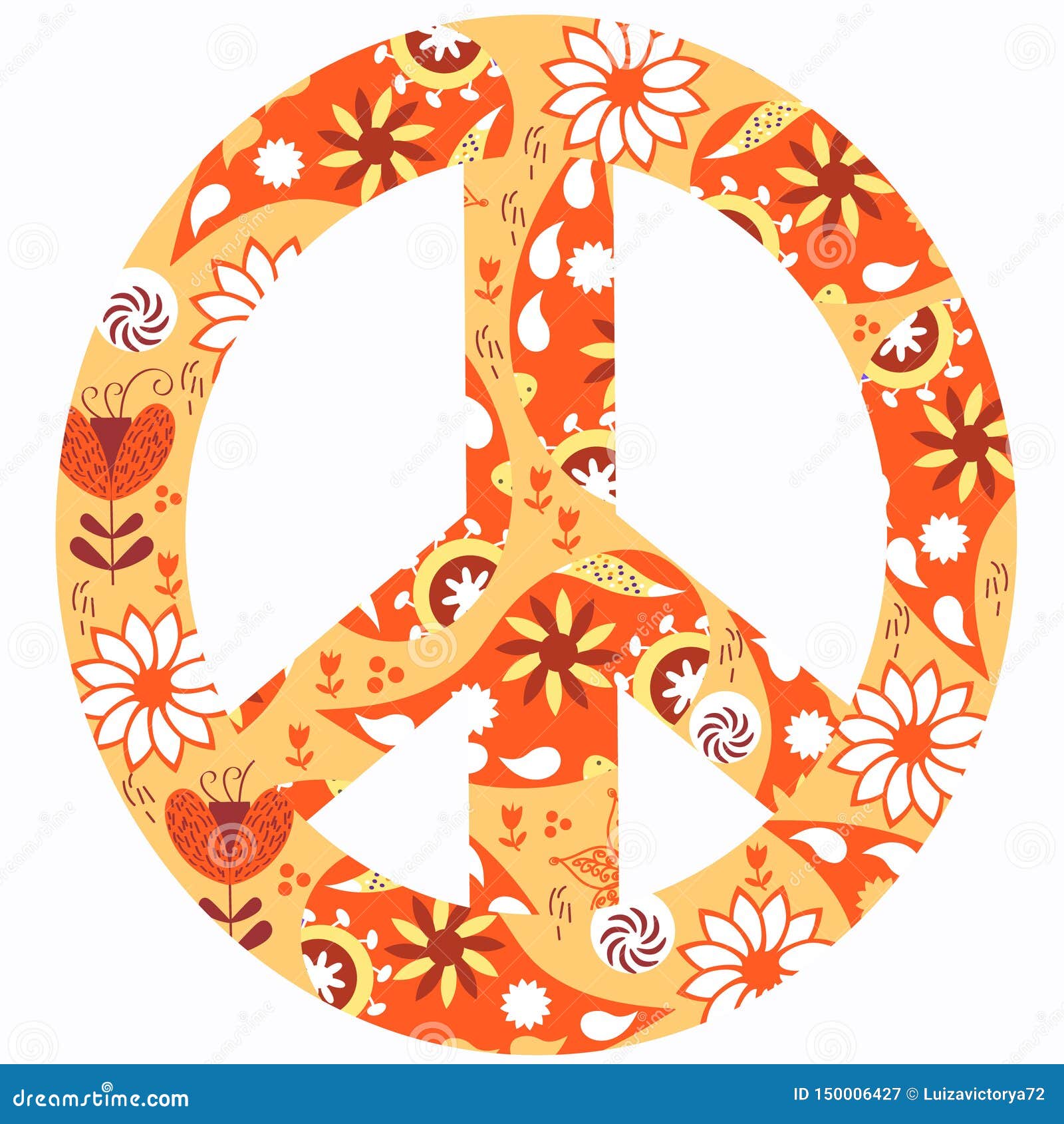 Peace Abstract Vector Simbol Hippy Background Stock Vector ...