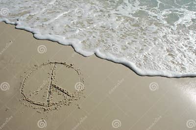 Peace on beach stock photo. Image of sand, harmony, love - 10115406