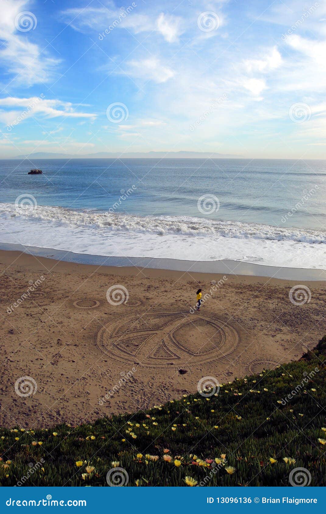 Peace Beach stock photo. Image of sign, sand, california - 13096136