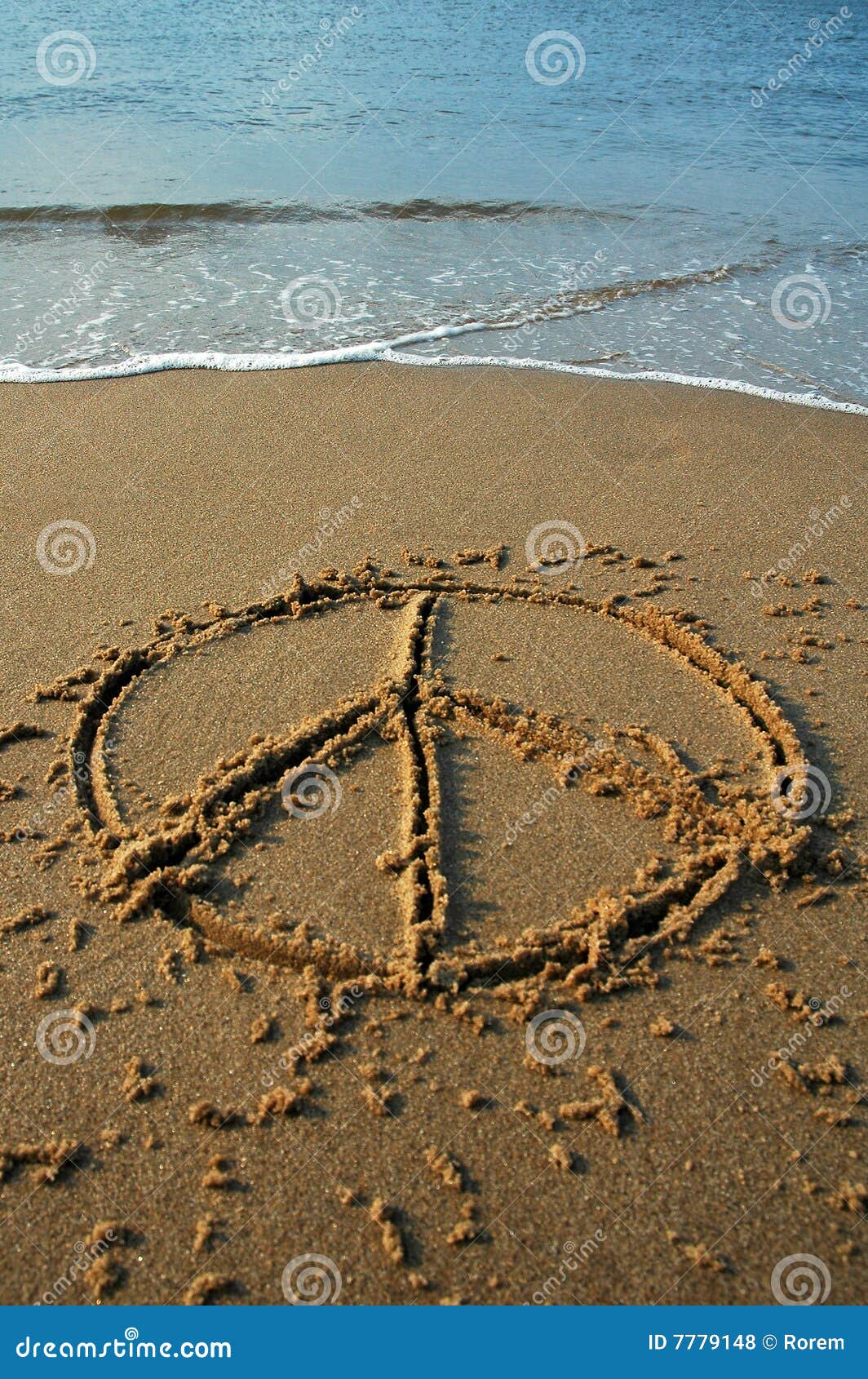 Peace beach stock photo. Image of sand, sign, resort, water - 7779148