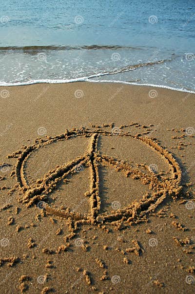 Peace beach stock photo. Image of sand, sign, resort, water - 7779148