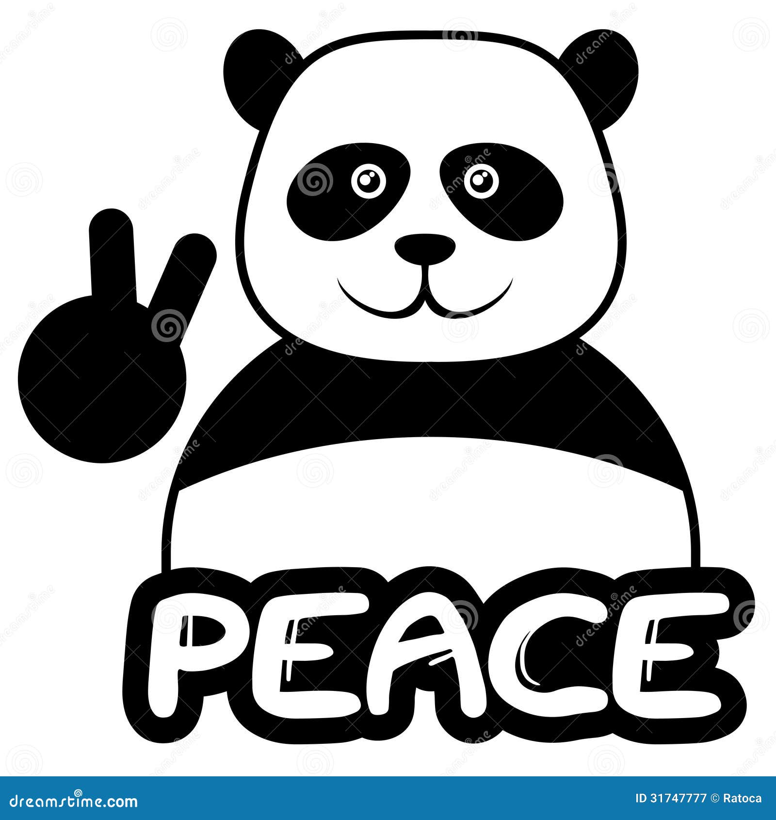 Peace bear stock vector. Illustration of bear, pacific - 31747777