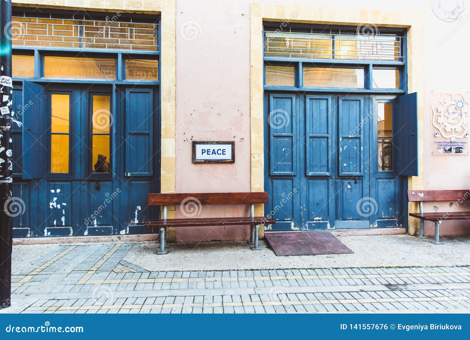Peace Bench at Inner Cyprus Border in Nicosia Editorial Photo - Image ...