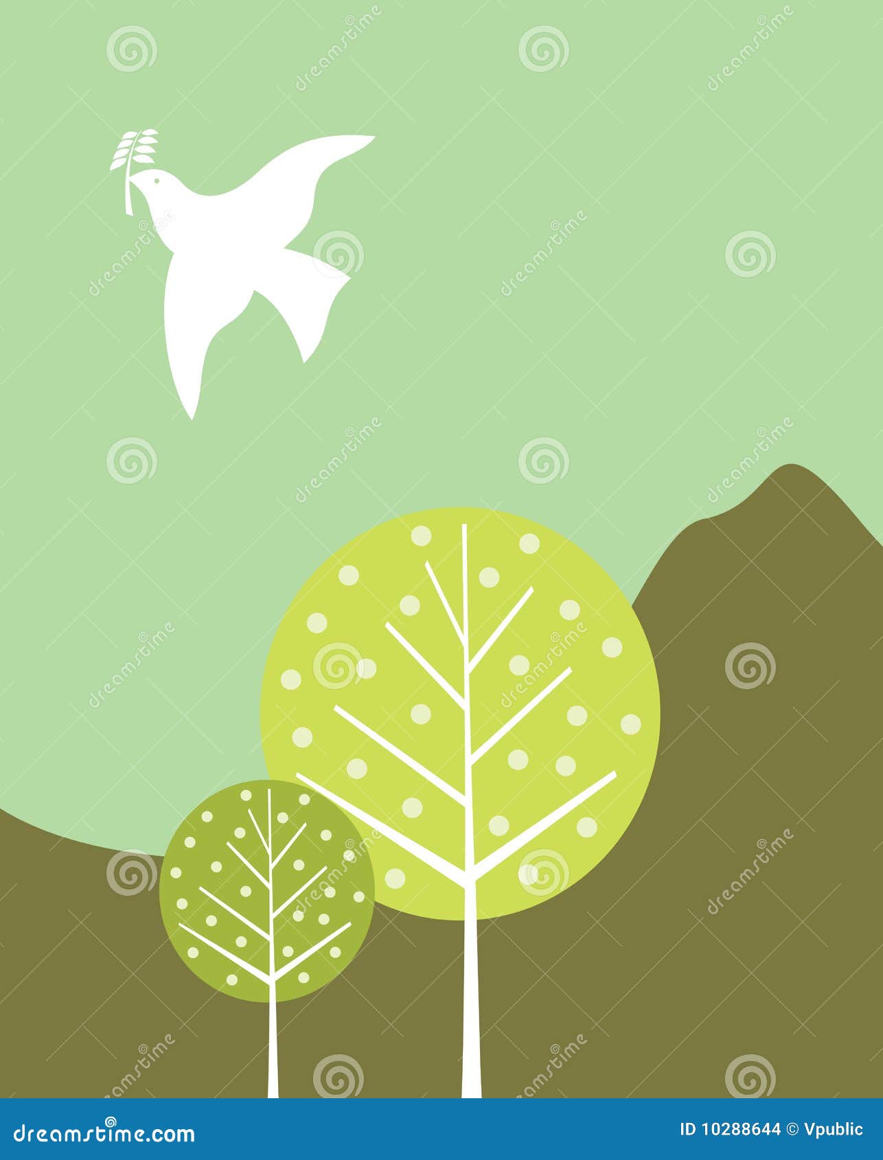 Peace Bird stock vector. Illustration of leaf, color - 10288644