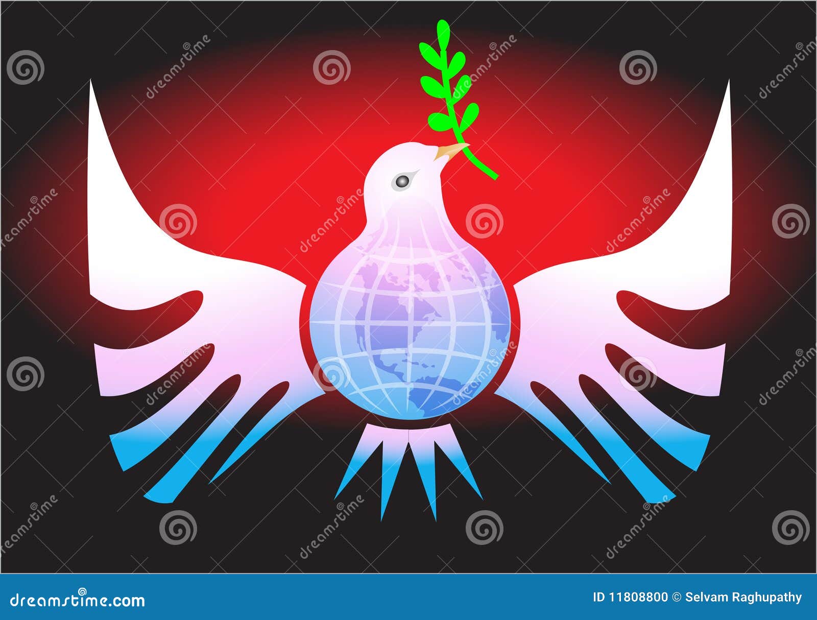 Peace bird stock vector. Illustration of feather, leaf - 11808800