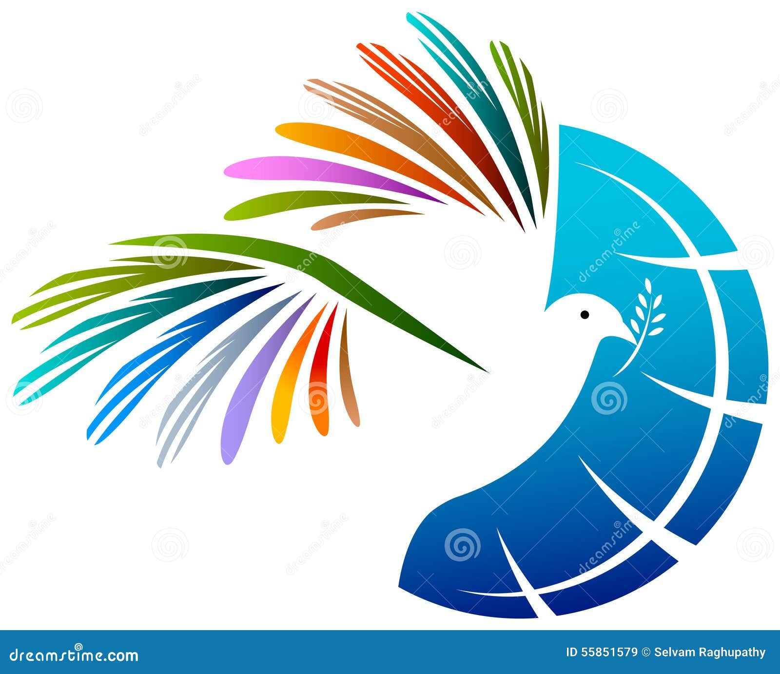 Peace bird stock vector. Illustration of abstract, flight - 55851579