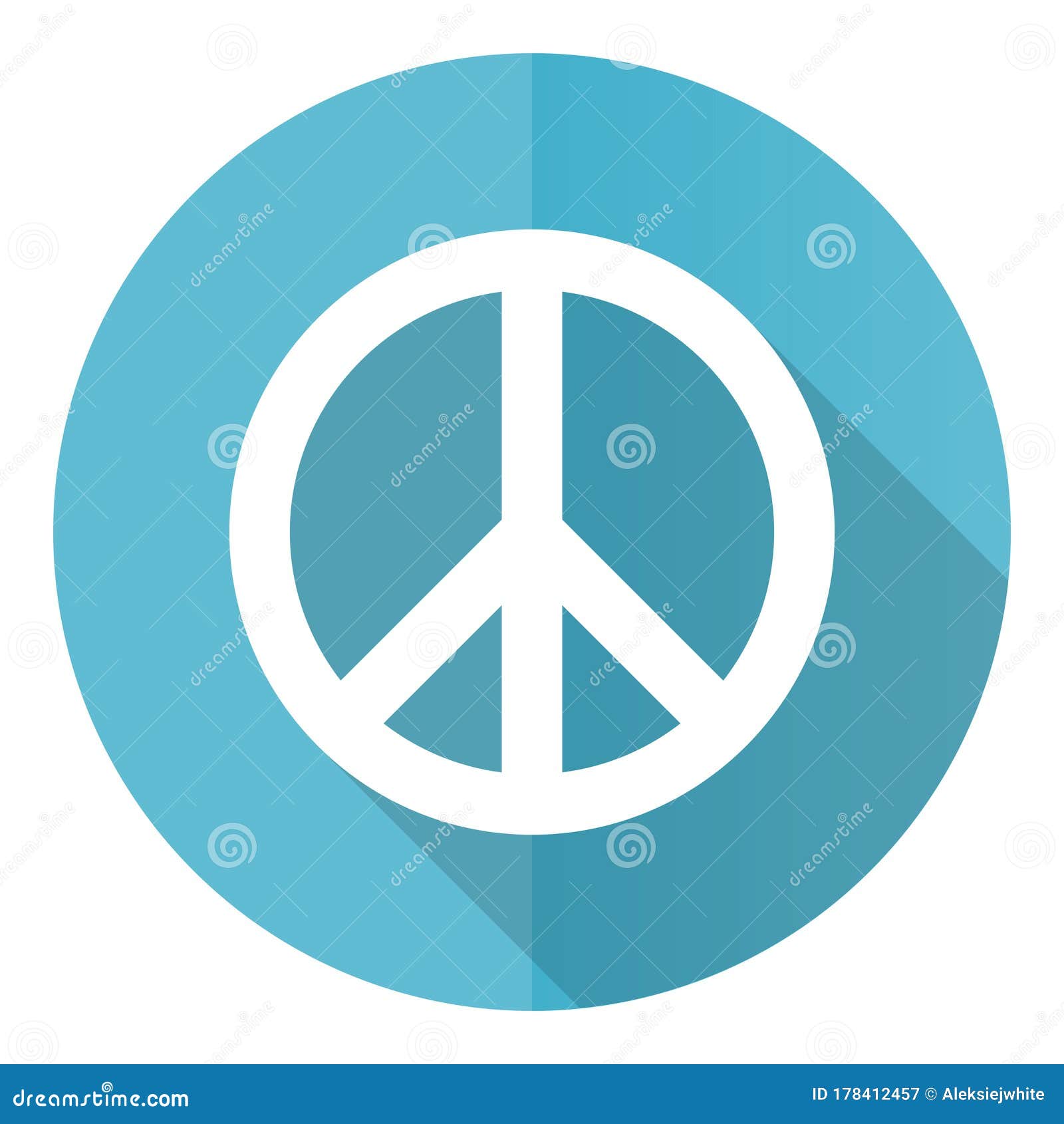Peace Blue Round Flat Design Vector Icon Isolated On White Background