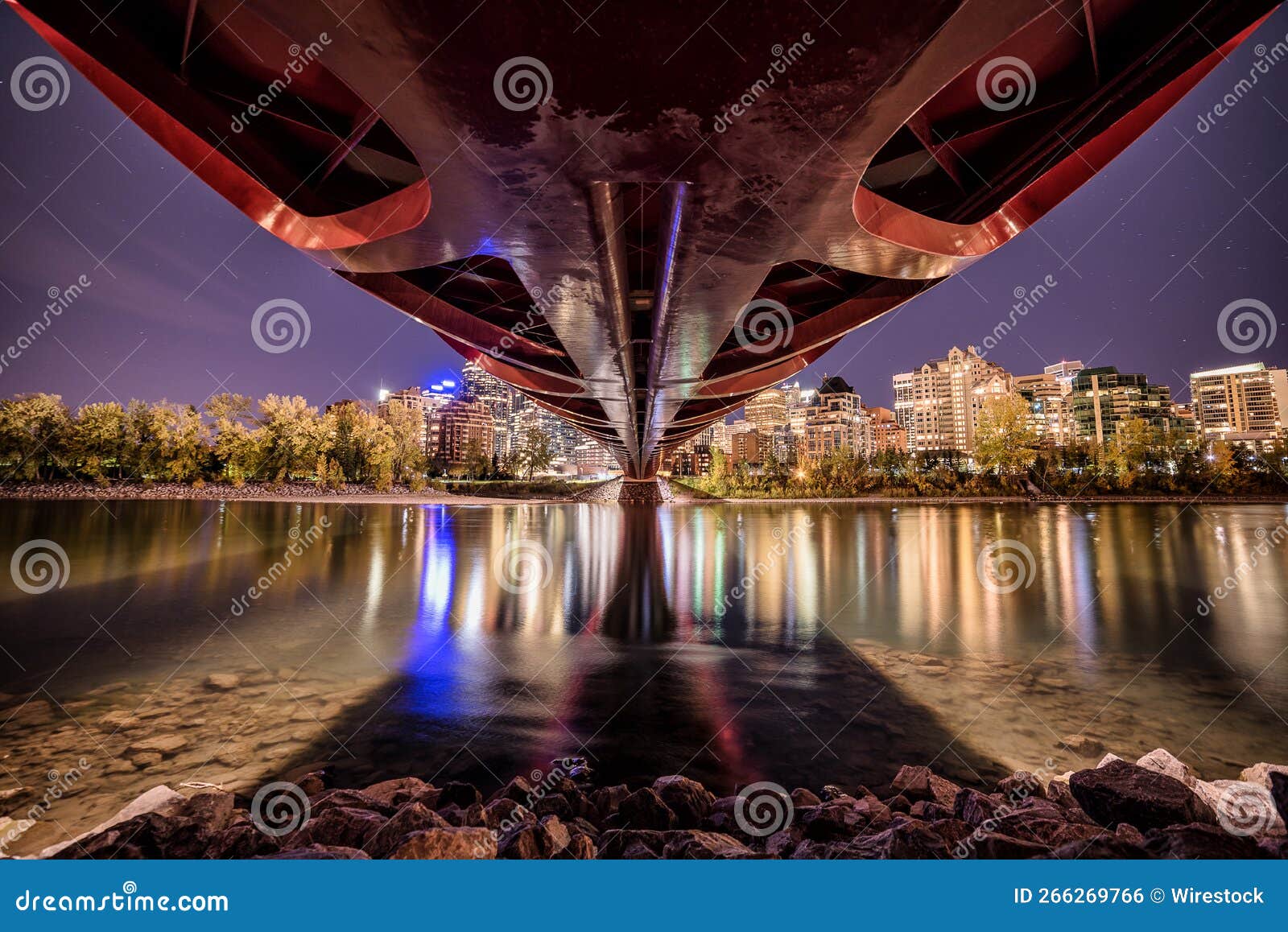 Peace Bridge at Night in Calgary, Alberta, Canada Editorial Photo ...