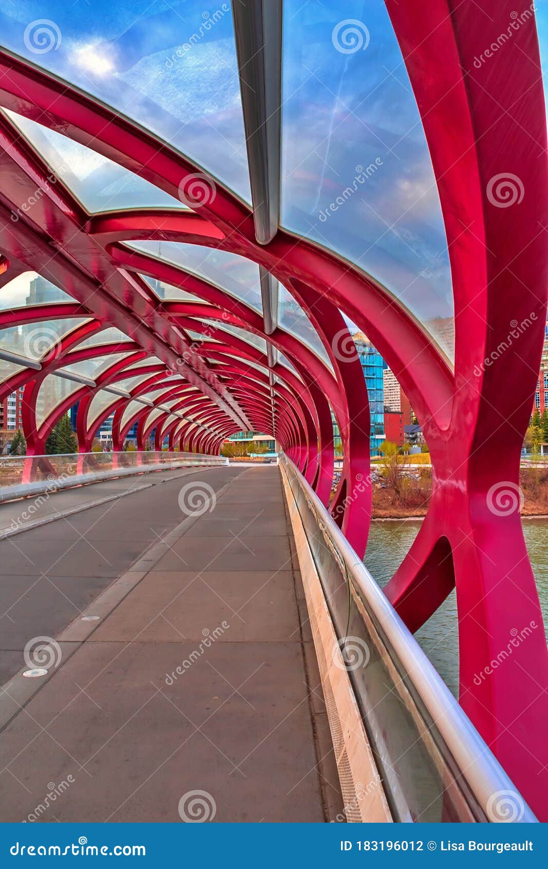 Peace Bridge Pathway Over the Bow River Editorial Photography - Image ...