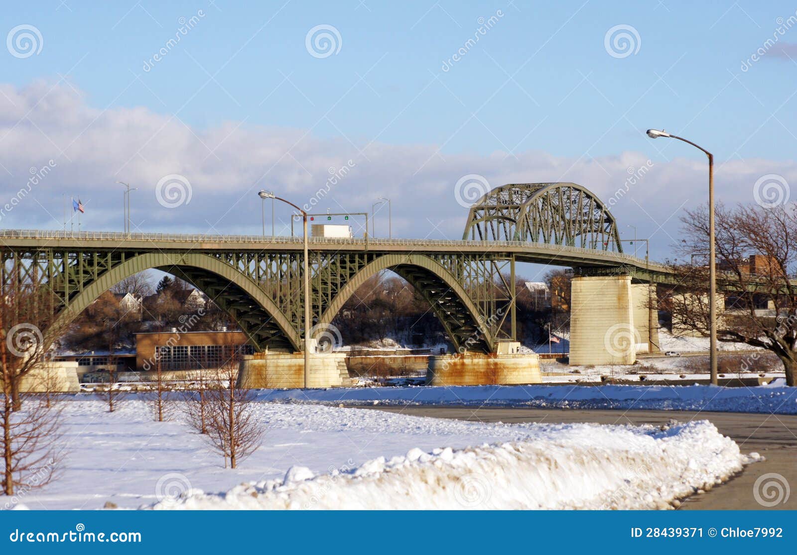 Peace Bridge in Winter stock image. Image of america - 28439371