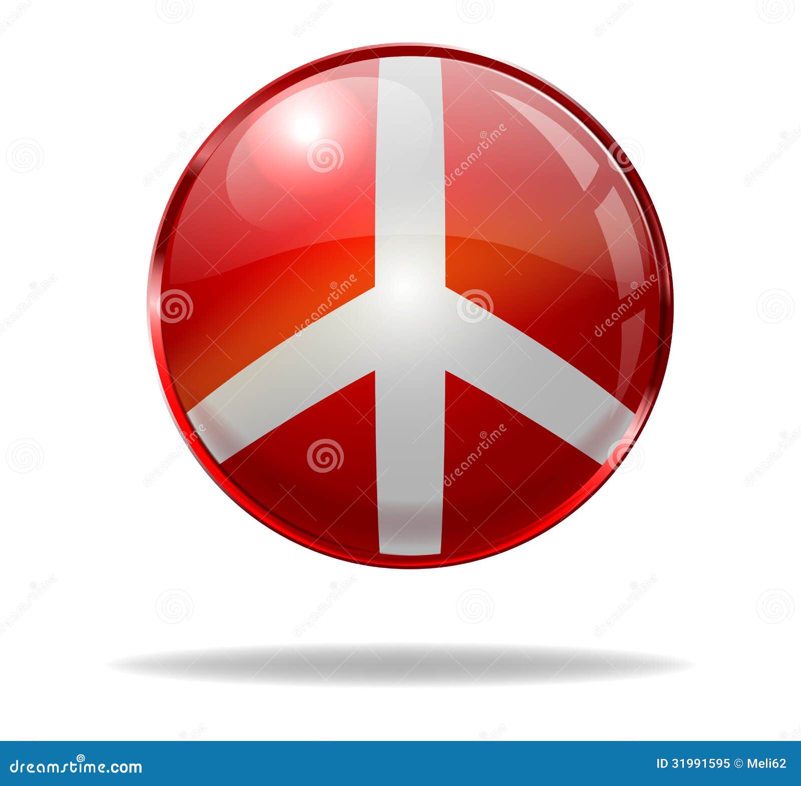 Peace button stock vector. Illustration of shiny, contemporary - 31991595