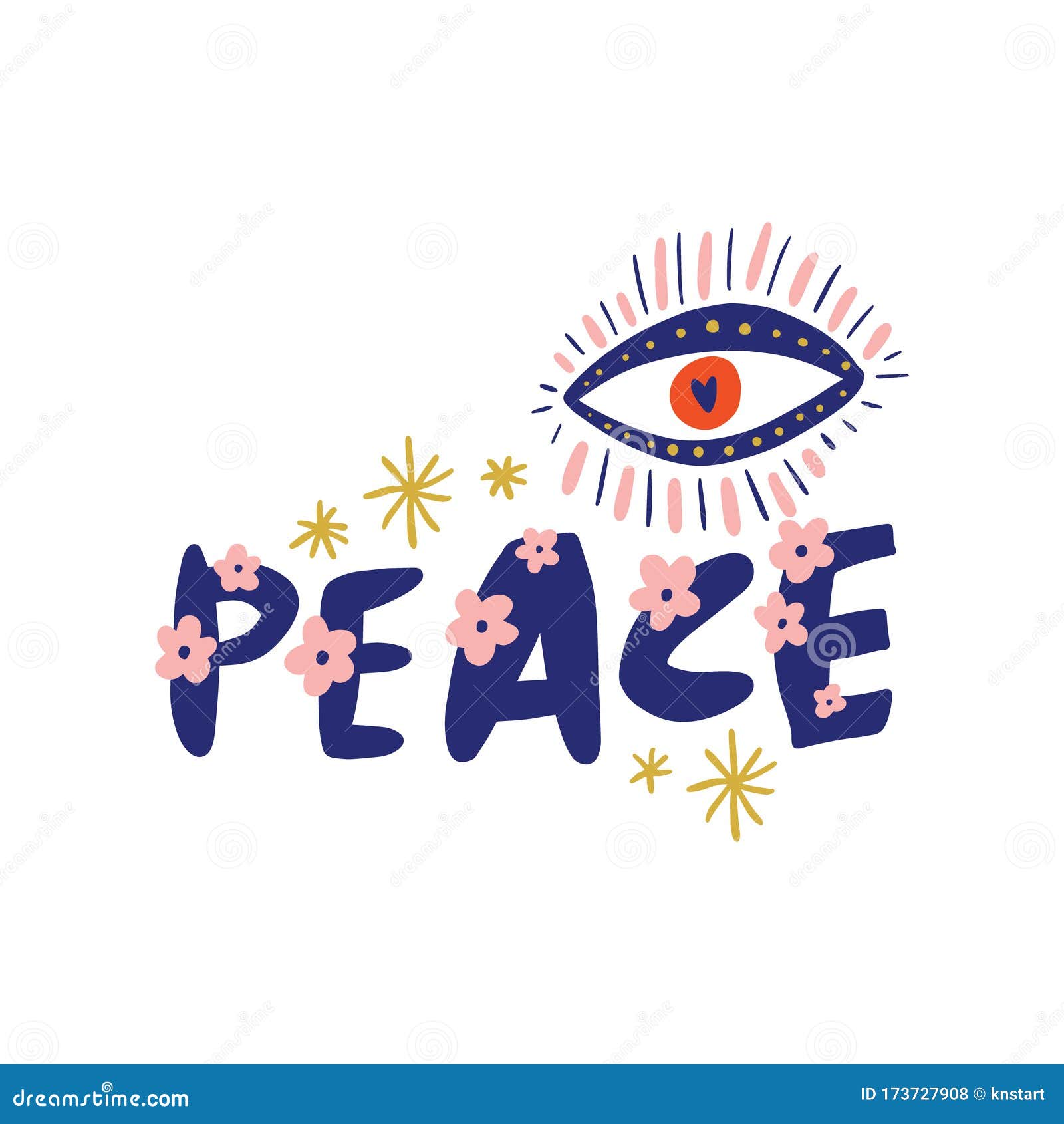 Peace Calligraphy Phrase. Hand Drawn Design Elements. Unique ...