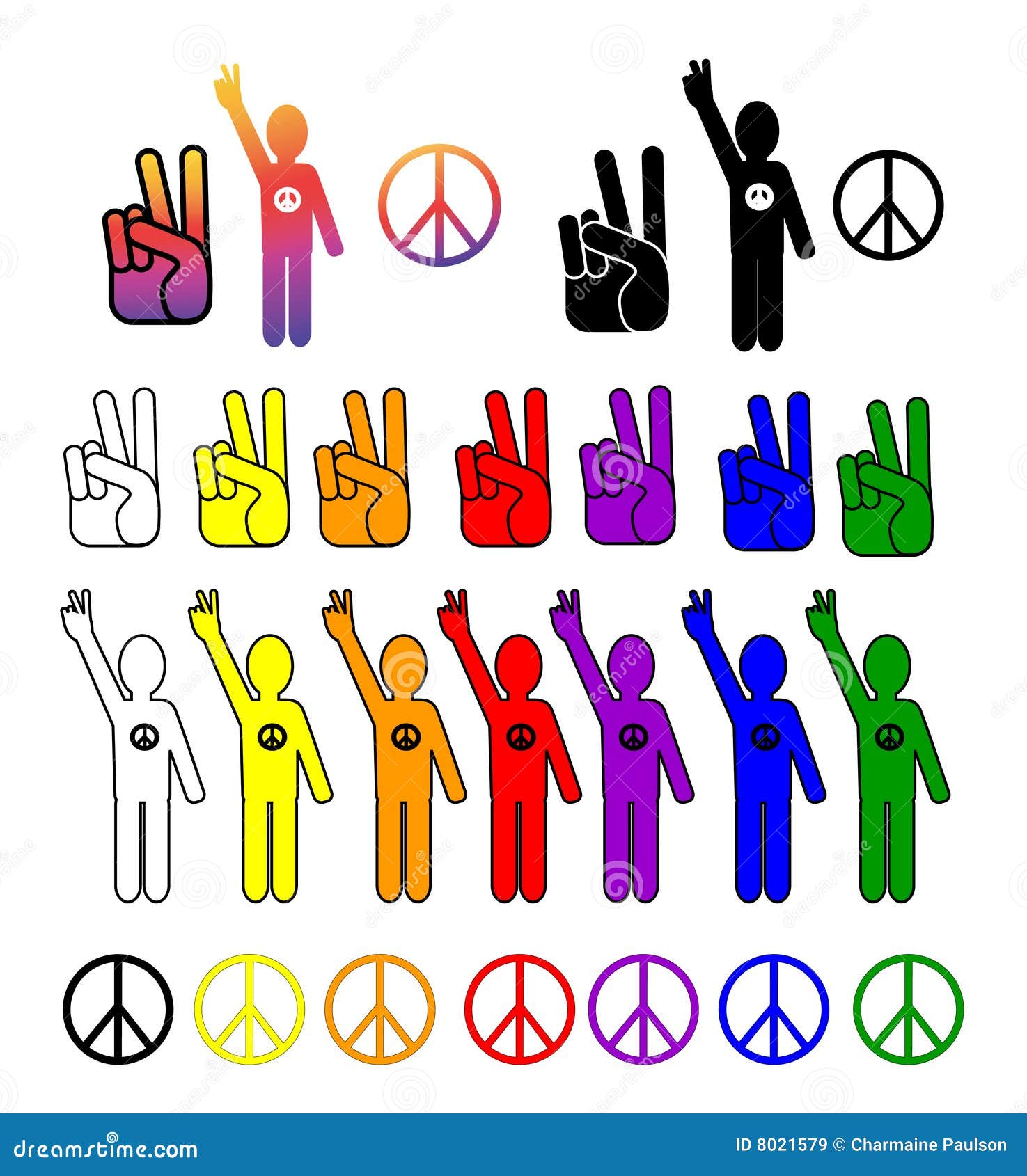 Peace Collection stock vector. Illustration of yellow - 8021579
