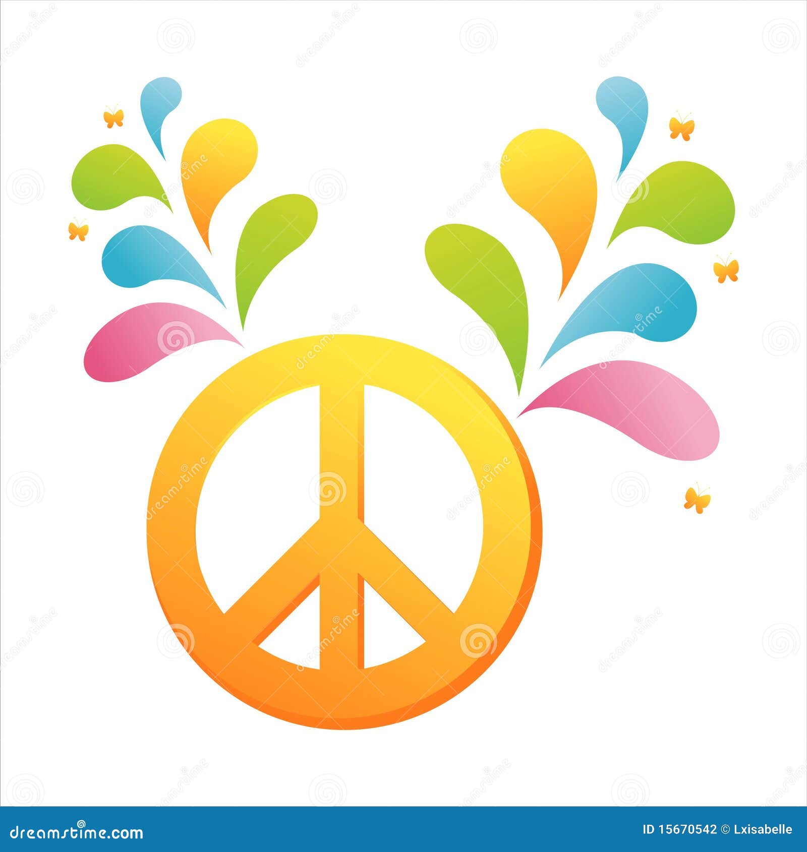 Peace with colorful splash stock vector. Illustration of design - 15670542