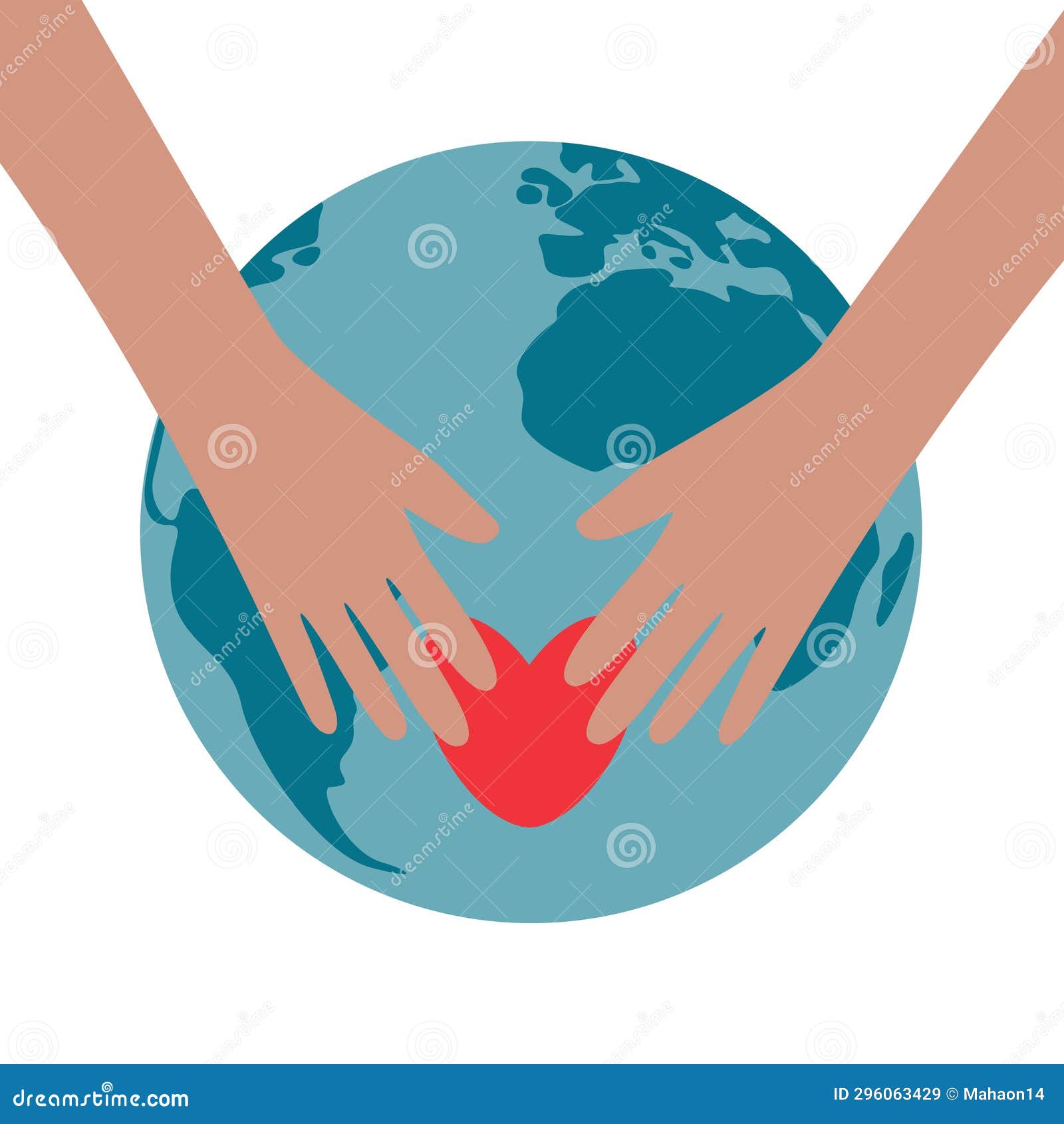 Human Hands Over the Earth Globe Stock Vector - Illustration of ...