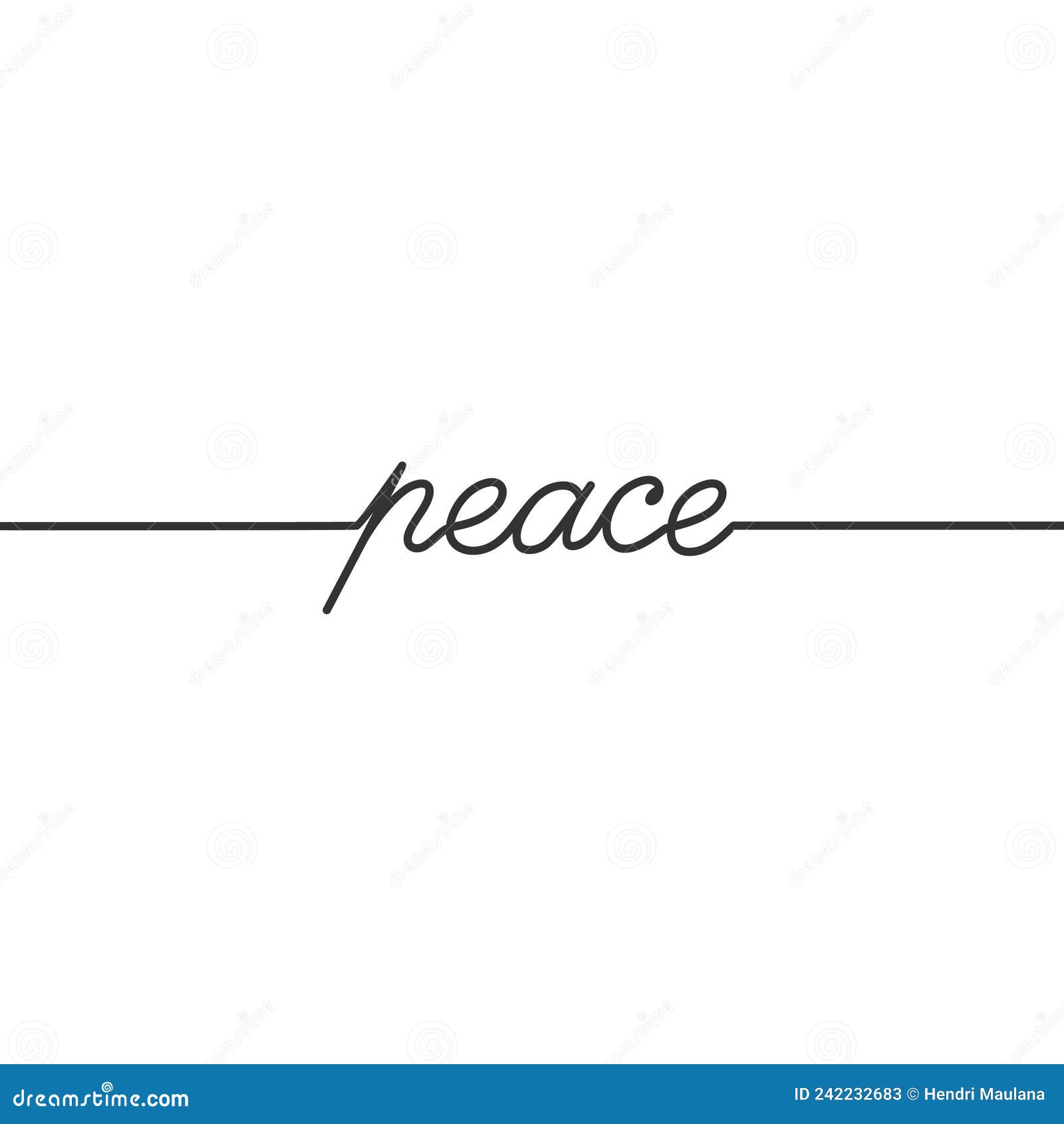 Peace - Continuous Line Drawing Typography Lettering Minimalist Design ...