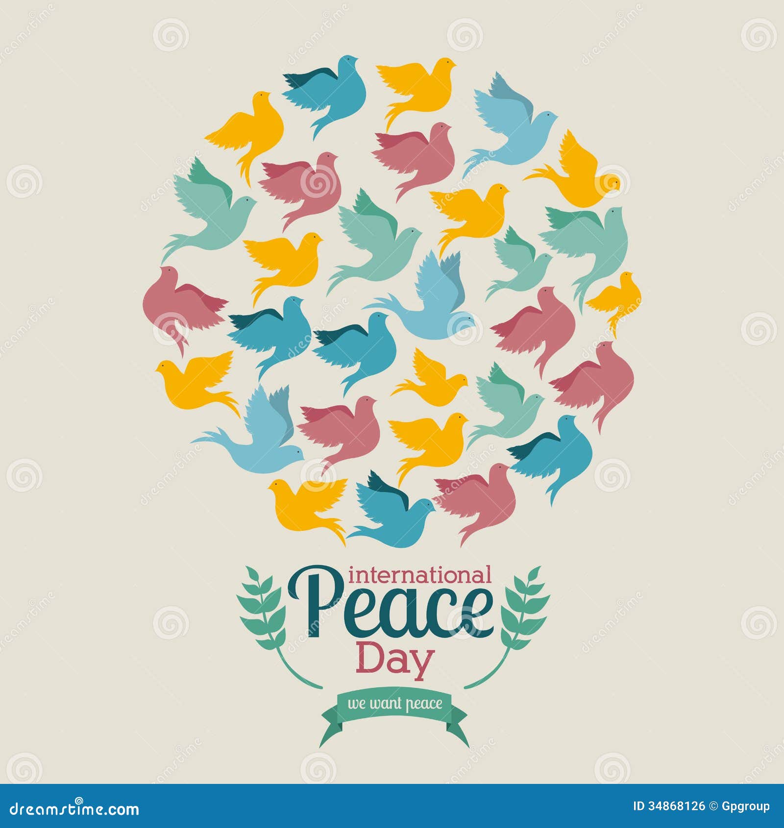 Peace design stock vector. Illustration of card, celebration - 34868126