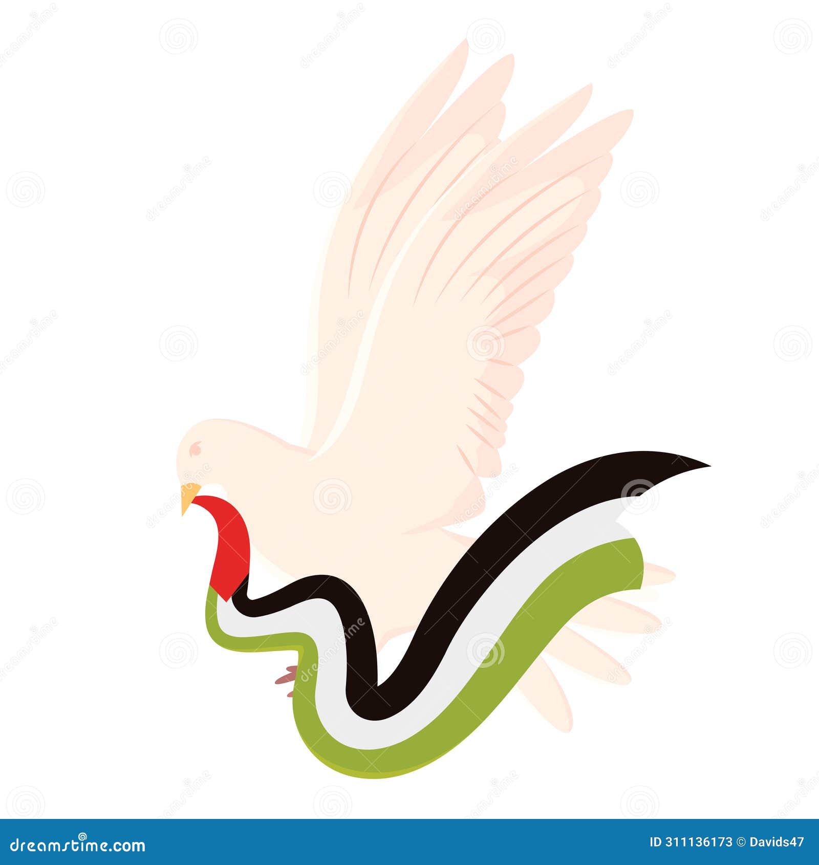 Peace Dove Character with Flag Vector Stock Vector - Illustration of ...