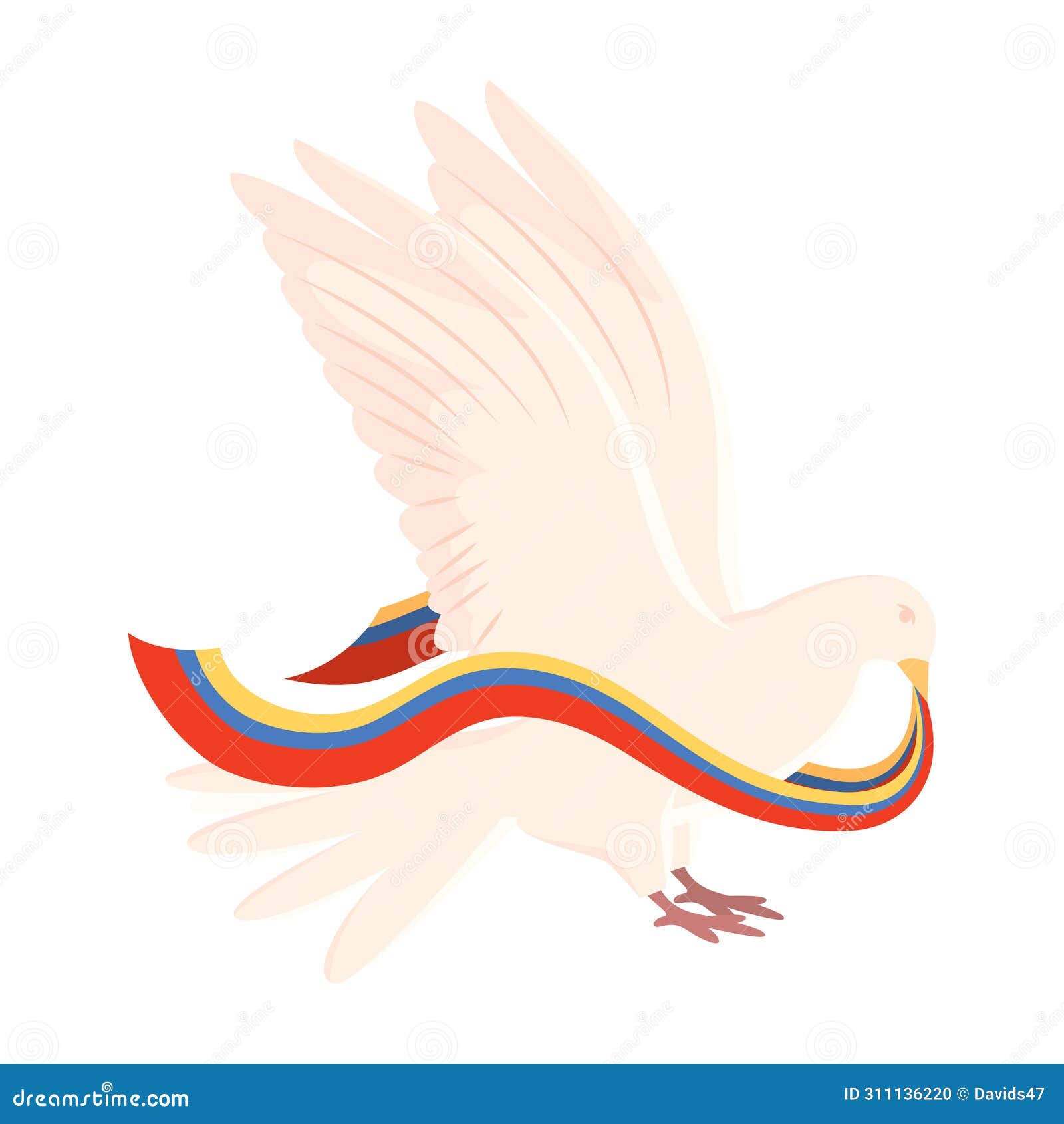 Peace Dove Character with Flag Vector Stock Vector - Illustration of ...