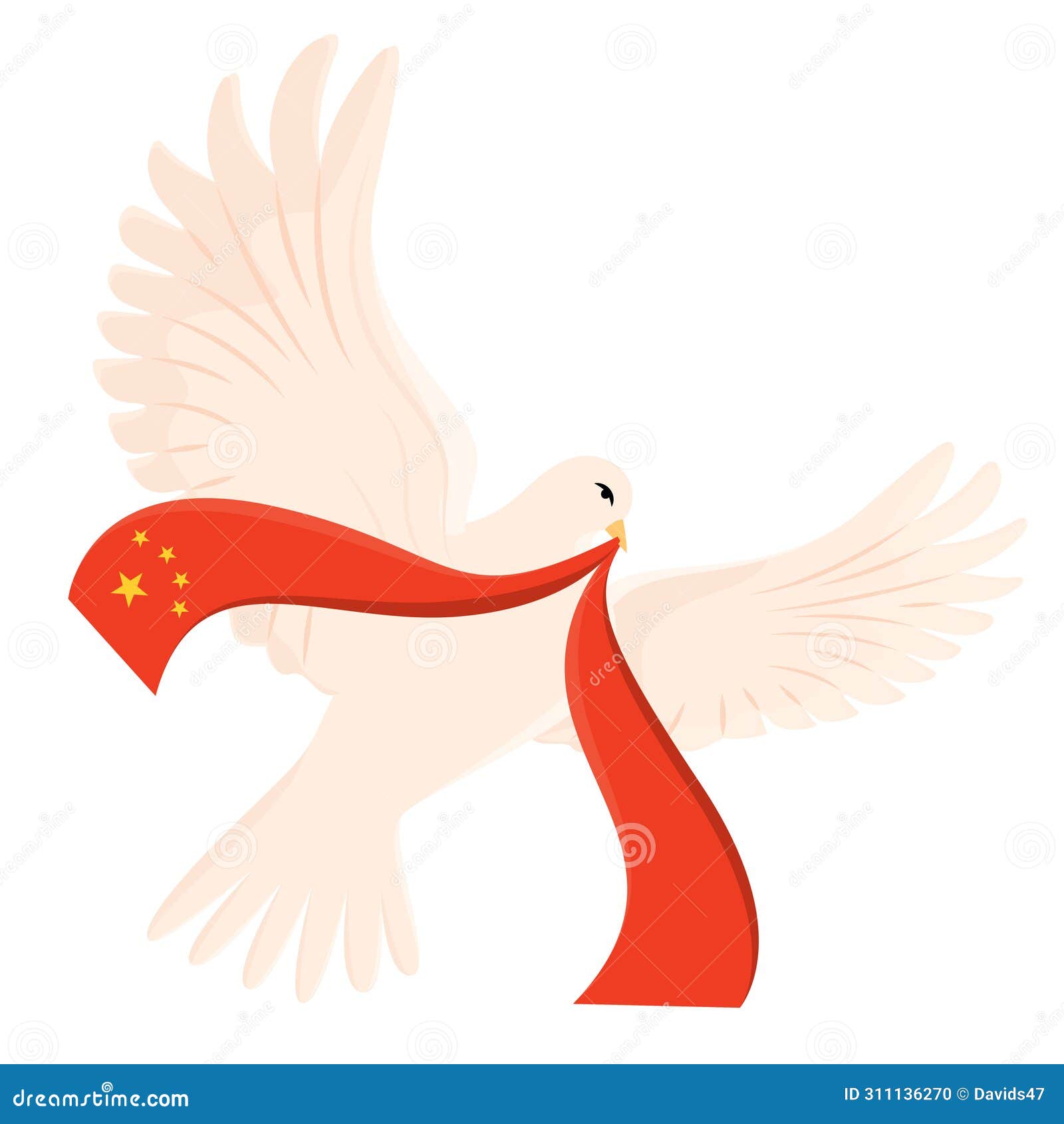 Peace Dove Character with Flag Vector Stock Vector - Illustration of ...