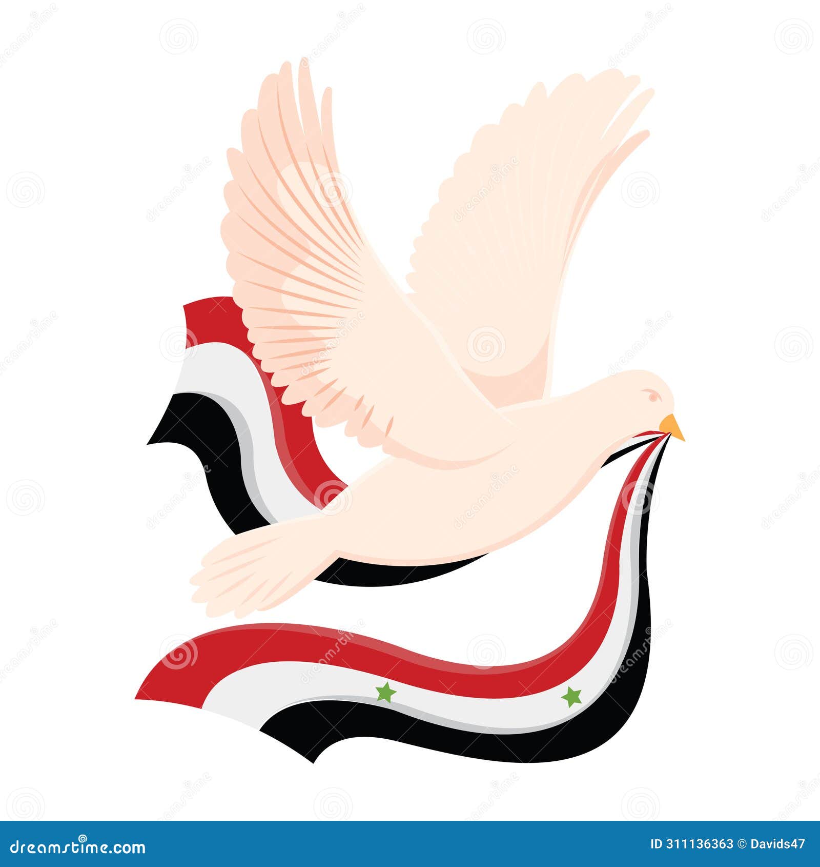 Peace Dove Character with Flag Vector Stock Vector - Illustration of ...