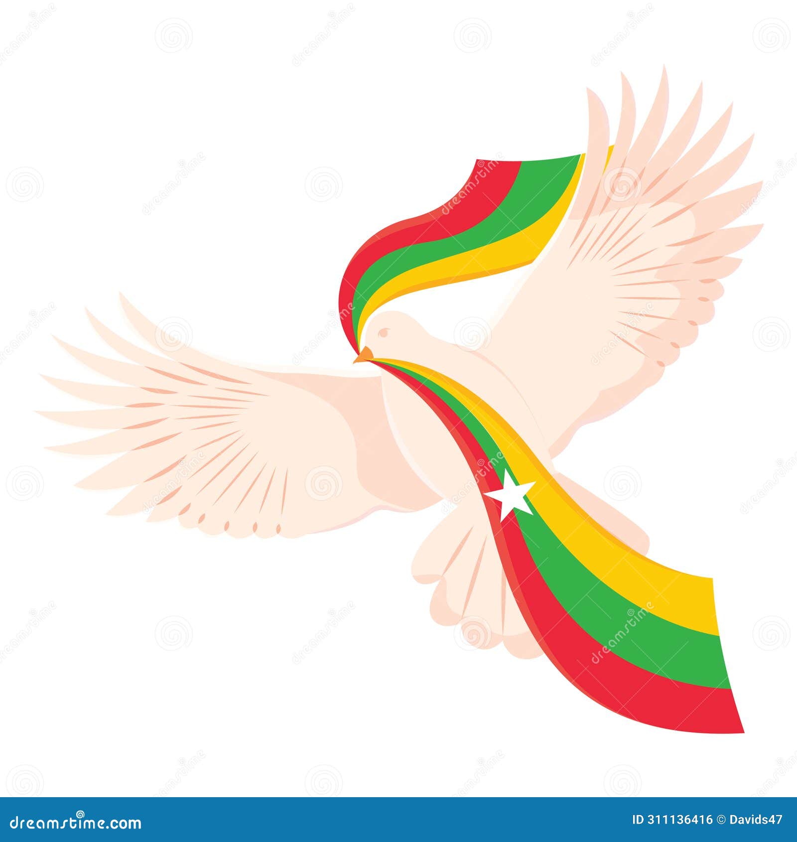 Peace Dove Character with Flag Vector Stock Vector - Illustration of ...