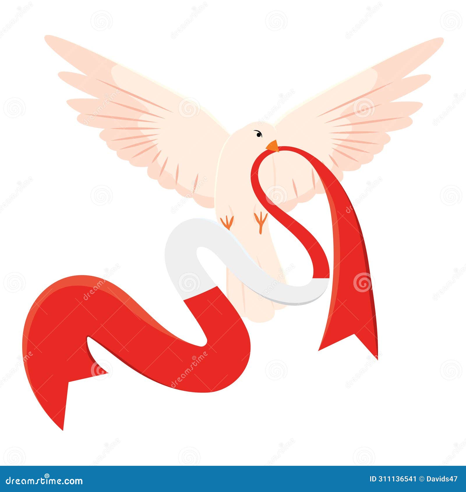 Peace Dove Character with Flag Vector Stock Vector - Illustration of ...