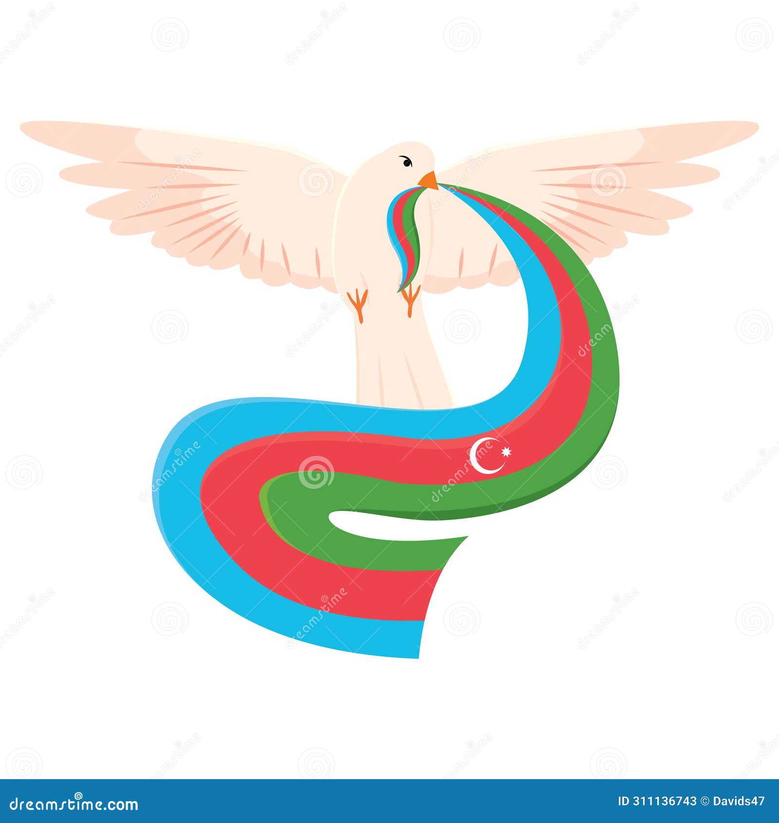 Peace Dove Character with Flag Vector Stock Illustration - Illustration ...