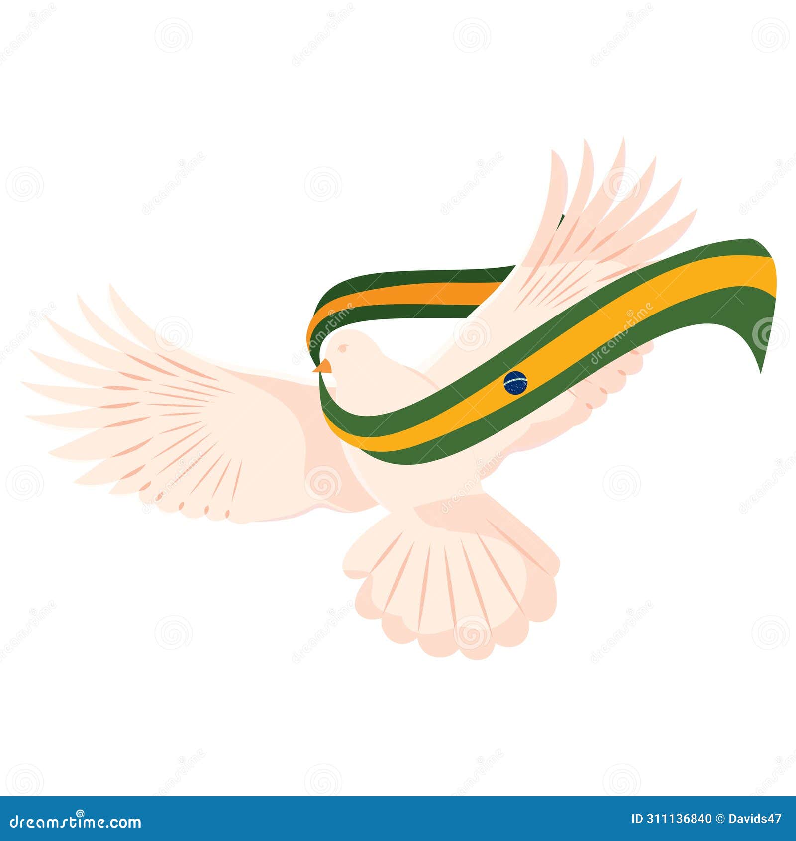 Peace Dove Character with Flag Vector Stock Vector - Illustration of ...