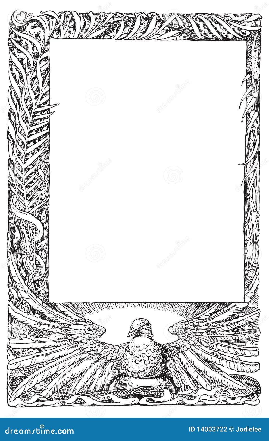 Peace Dove Feather Frame Vector Illustration Stock Vector ...