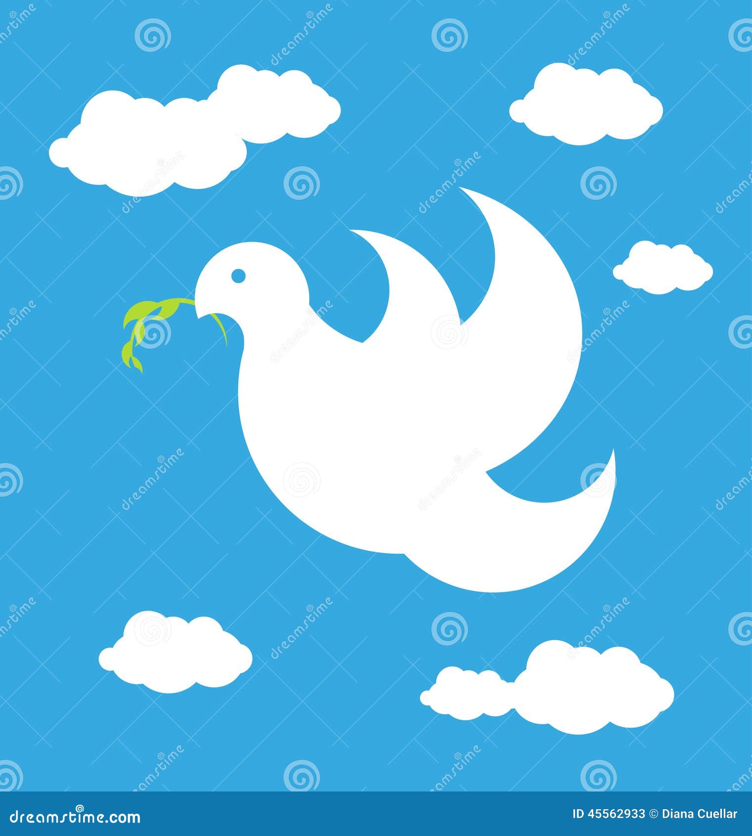 Peace dove stock vector. Illustration of clouds, concept - 45562933