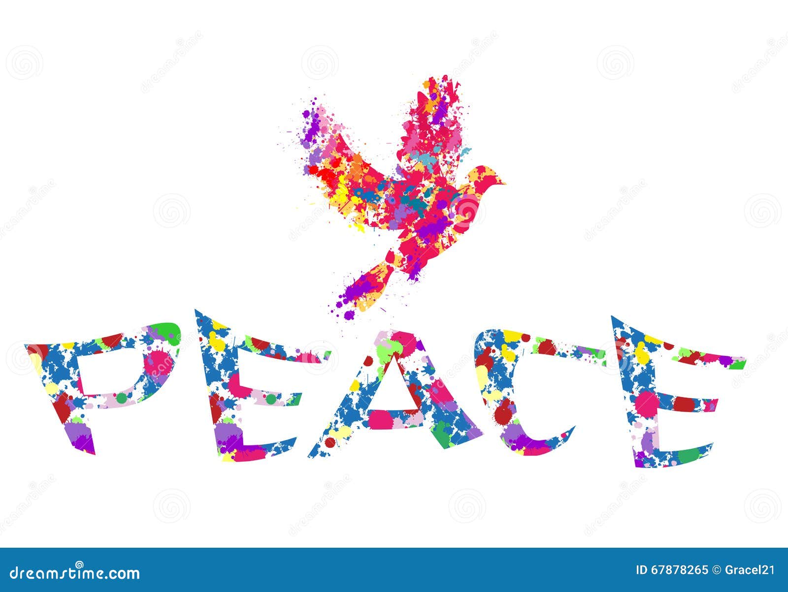 Peace dove stock vector. Illustration of colorful, freedom - 67878265