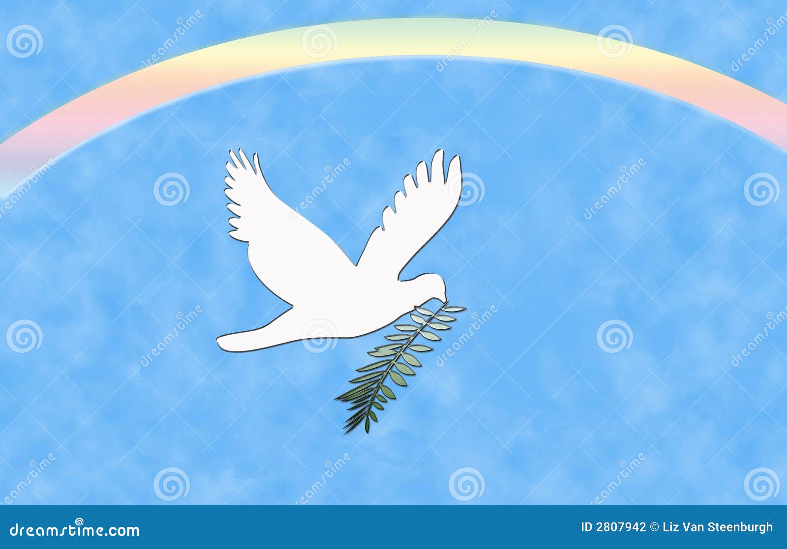 Dove With Rainbow Stock Illustration | CartoonDealer.com #13778191