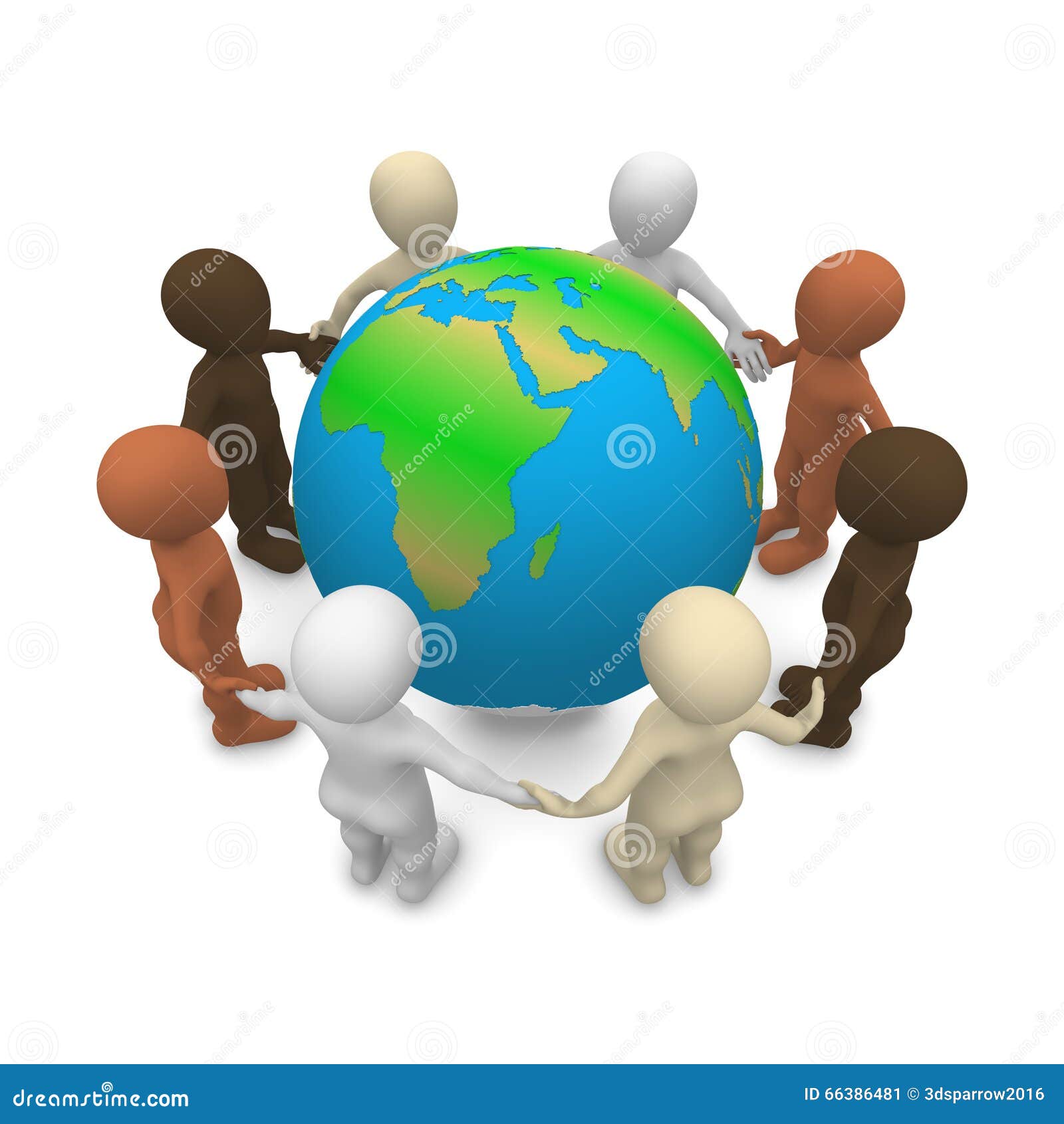 3d small people and Earth. stock illustration. Illustration of circle ...