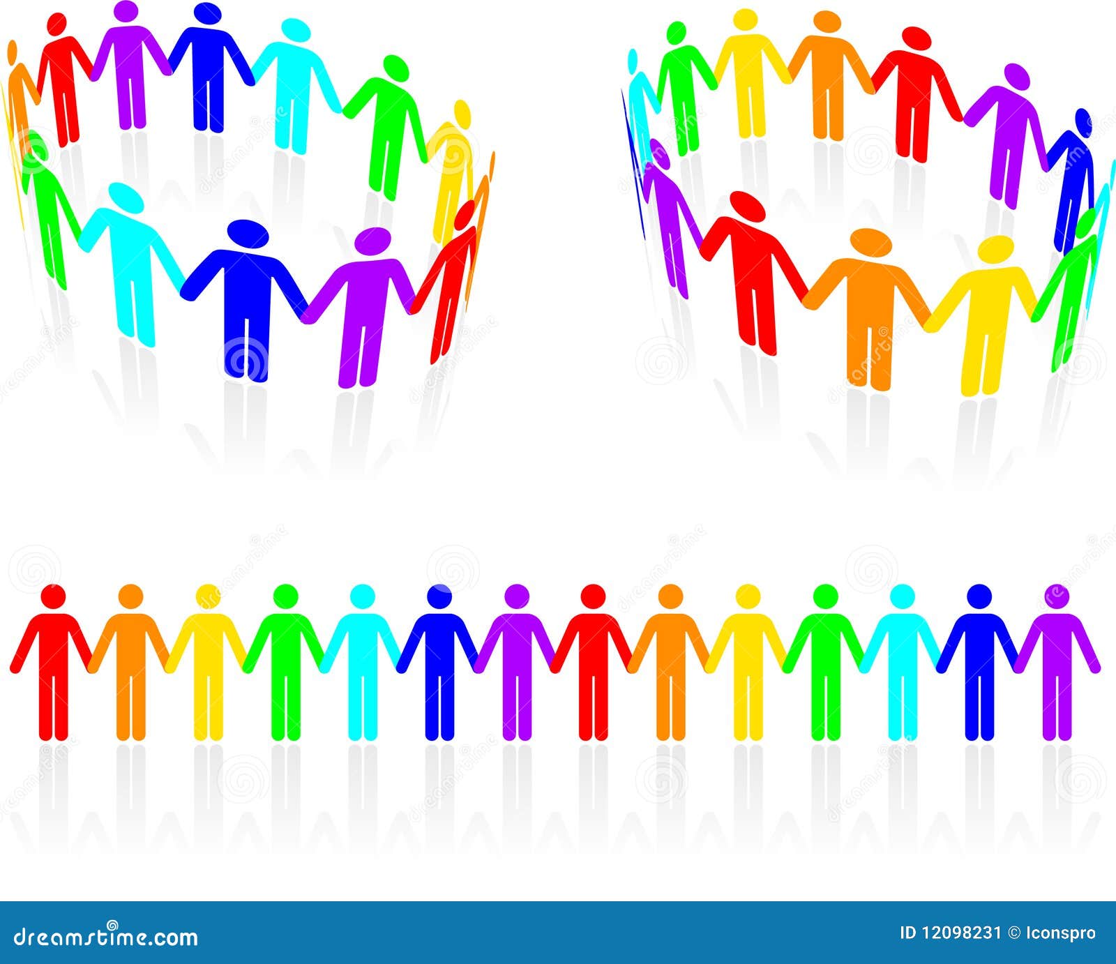 Peace on Earth Stick Figuresholding Hands Stock Vector - Illustration ...